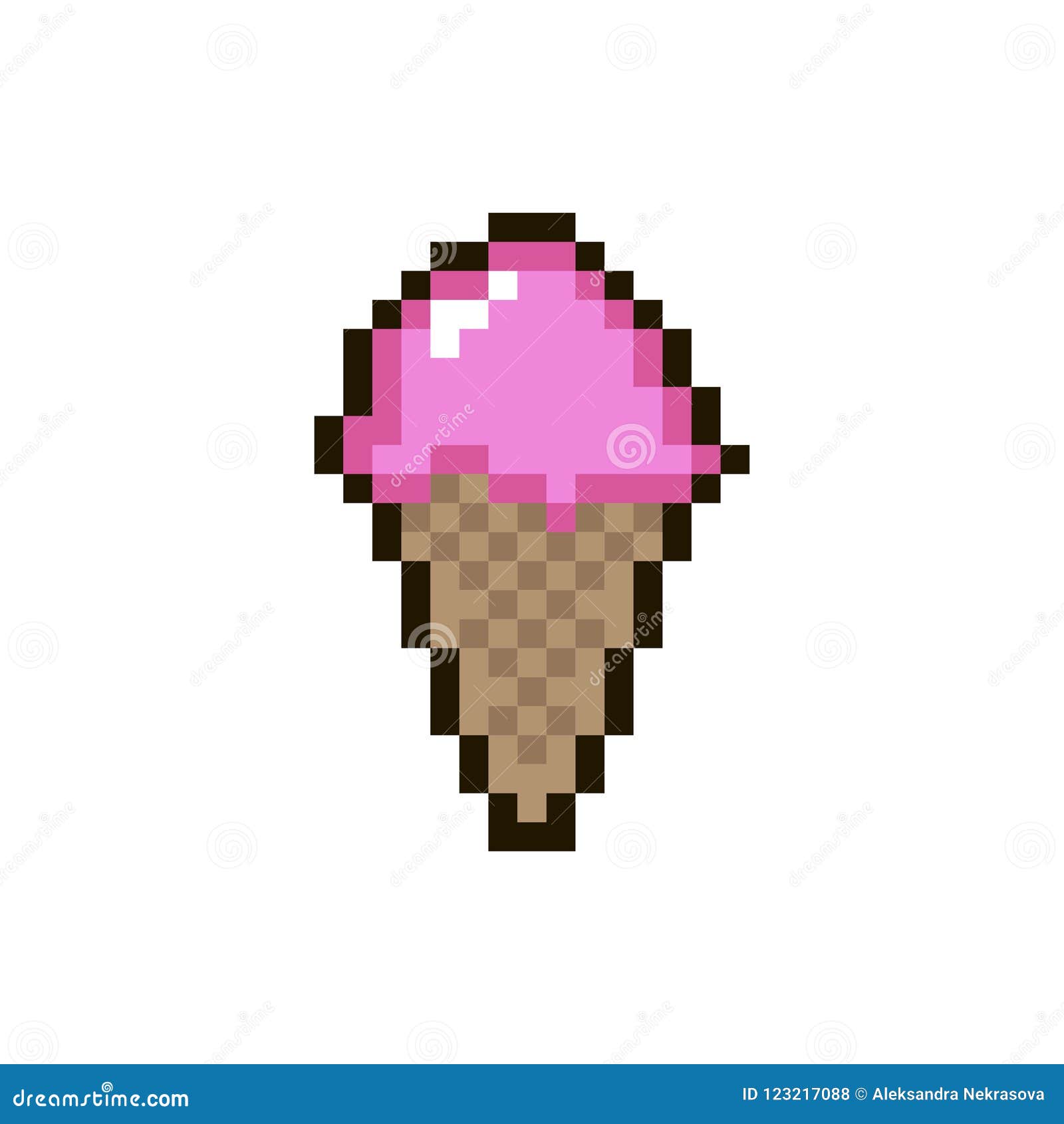 Helado Del Pixel Del Vector Ilustración del Vector - Ilustración de ...
