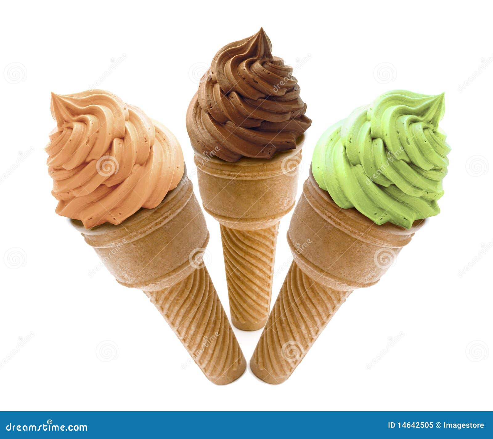 Helado triple imagen de archivo. Imagen de aislado, sabor - 14642505