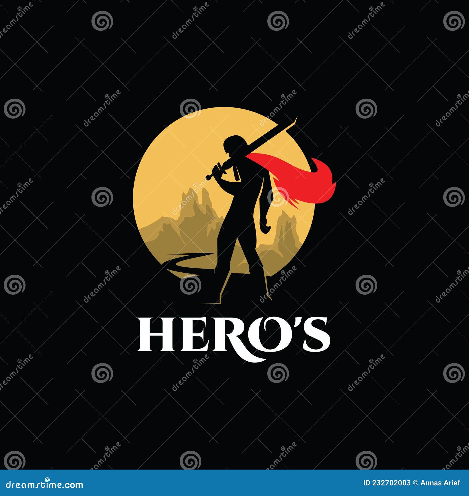 Helden-Logo-Vektor-Illustrator Mann Stehend Vektor Abbildung ...