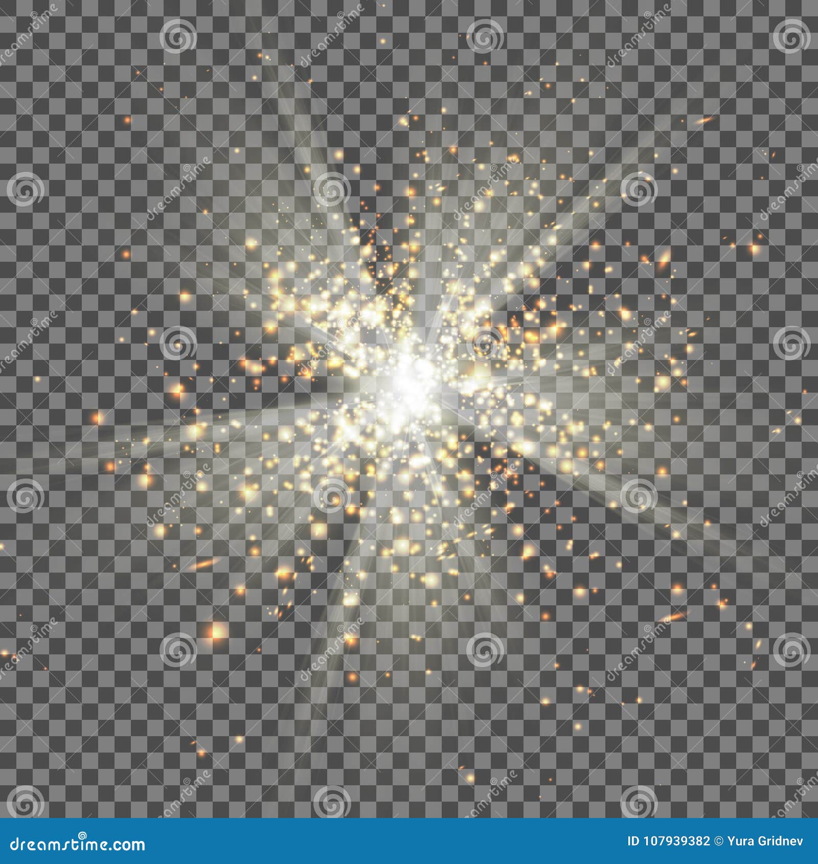 Heldere Ster Doorzichtig Glans Zon, Heldere Gloed Vector Illustratie ...