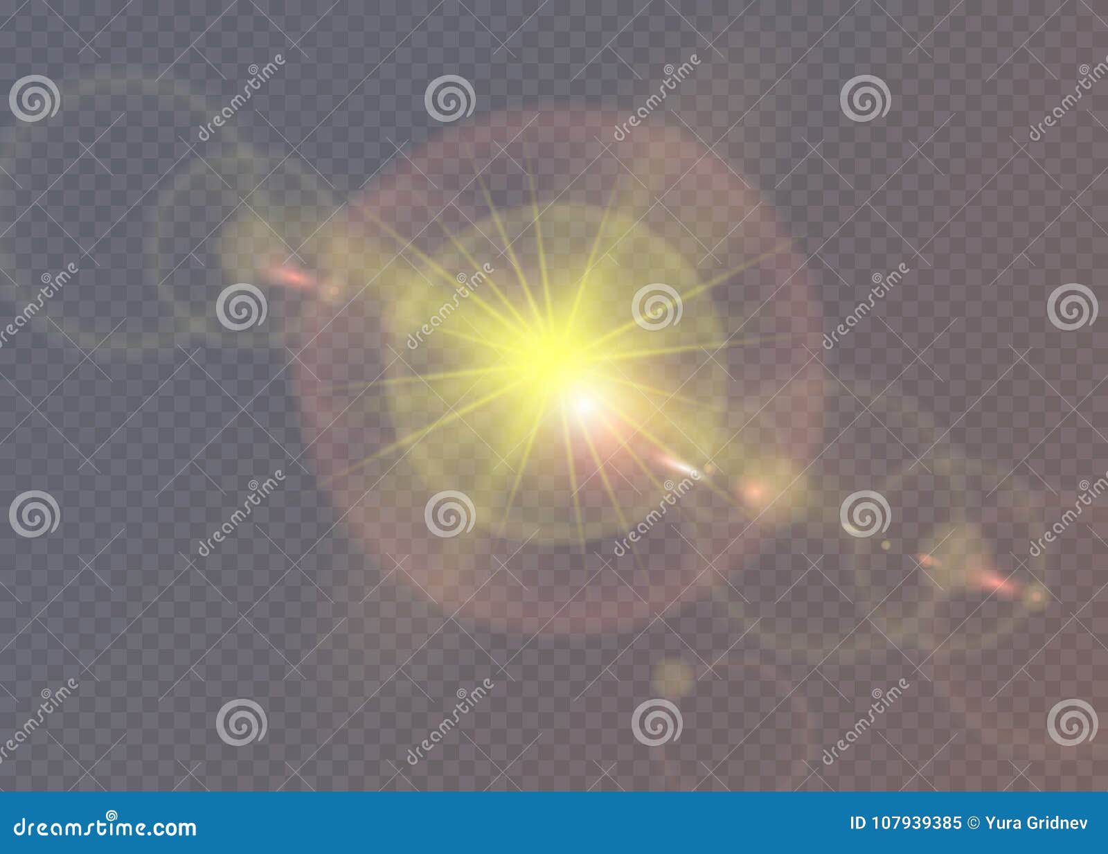Heldere Ster Doorzichtig Glans Zon, Heldere Gloed Vector Illustratie ...