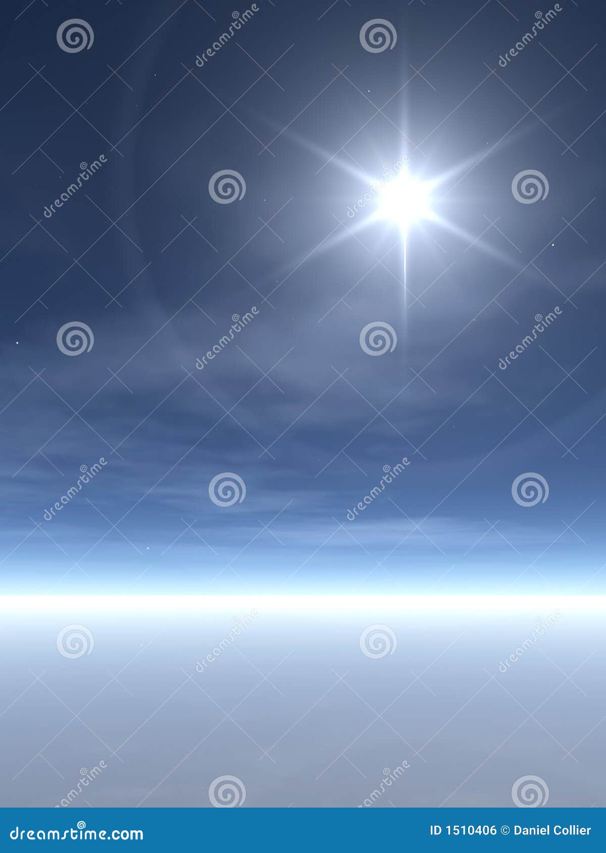 Heldere Ster Over Wolken Wispy Stock Illustratie - Illustration of ...