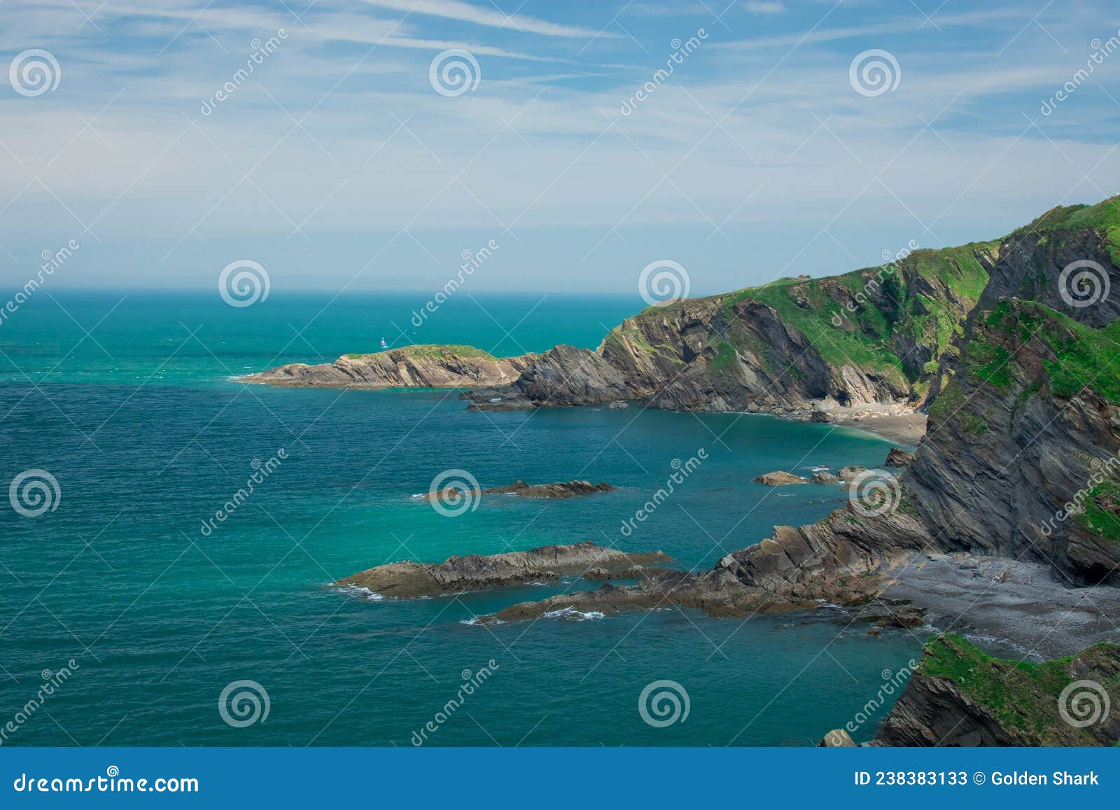 Hele Bay Village. North Coast in the County of Devon Stock Image ...