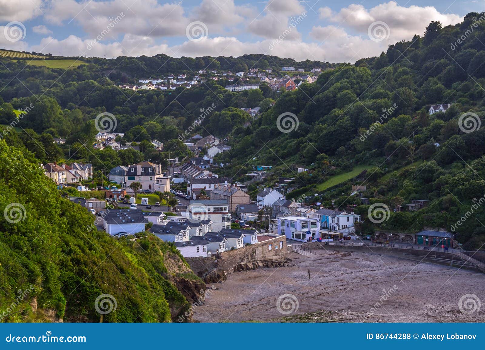 Hele Bay Village. North Coast in the County of Devon Stock Photo ...