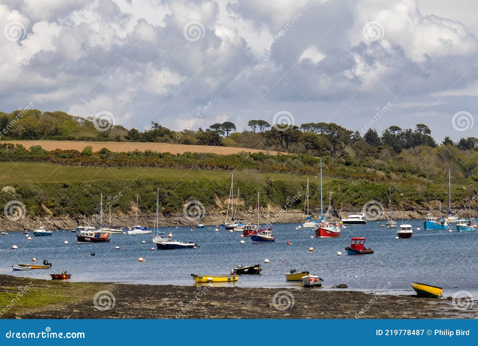 View from Helford Creek at Low Tide in Helston, Cornwall on May 14 ...