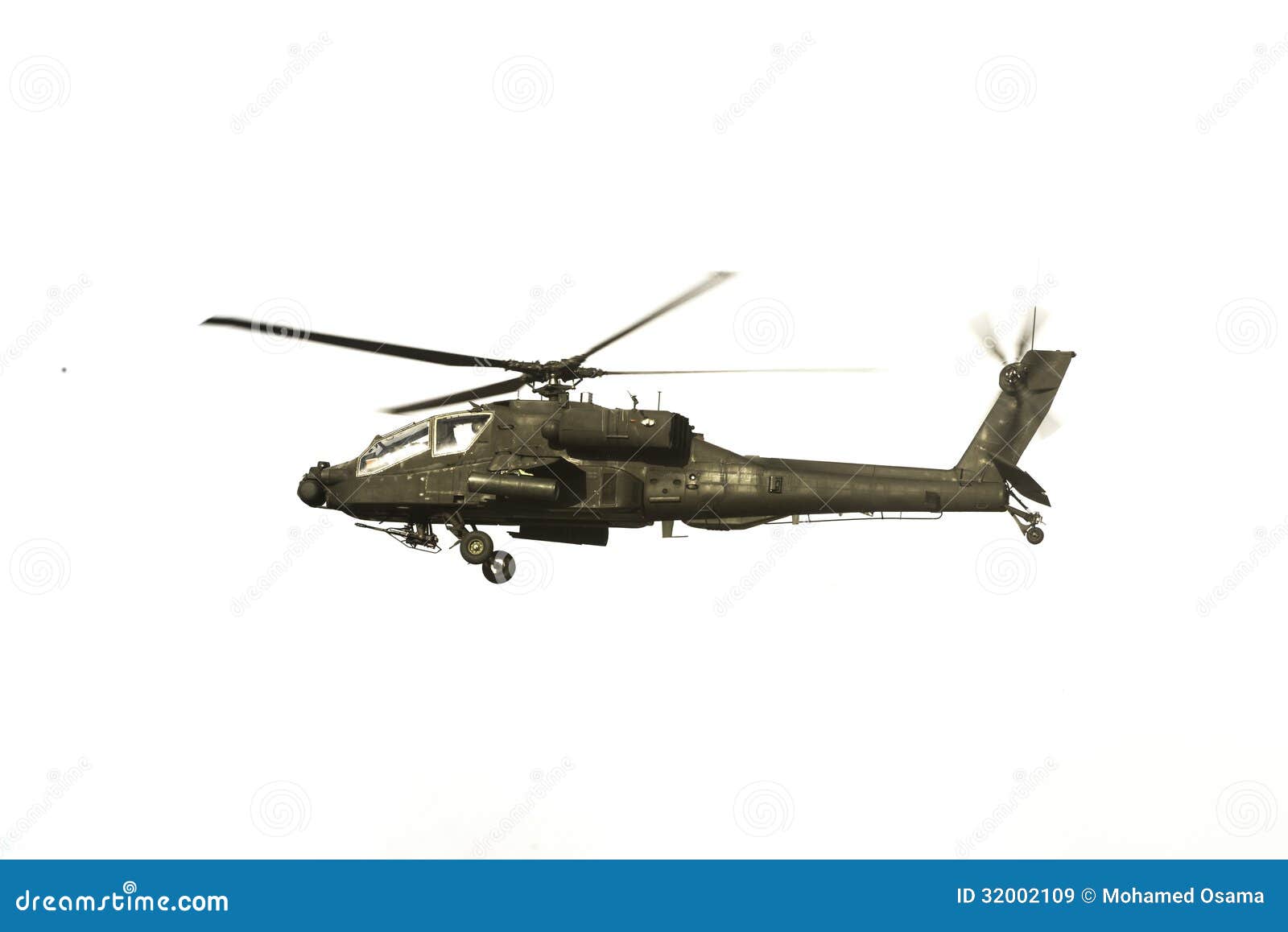 Helicóptero De Apache Sobre Blanco Imagen de archivo - Imagen de plano ...