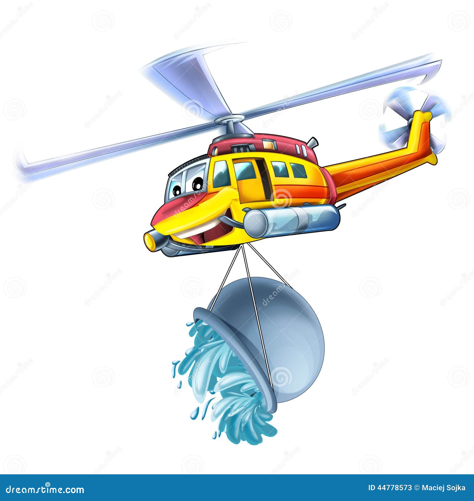 Helicóptero Dos Desenhos Animados Ilustração Stock - Ilustração de ...