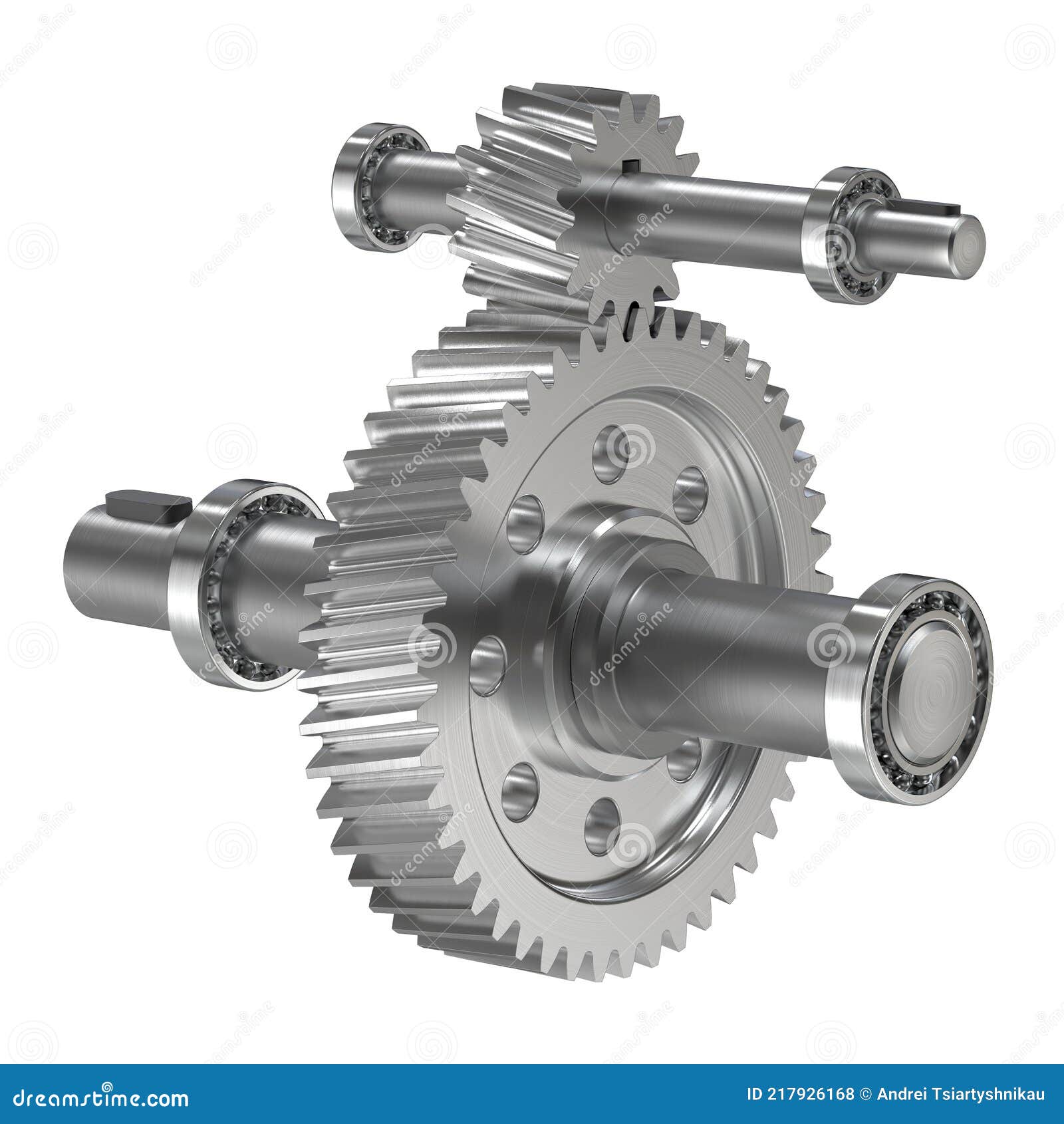 Helical Bevel Gear. Low-speed Gear Train. 3D Rendering Stock ...