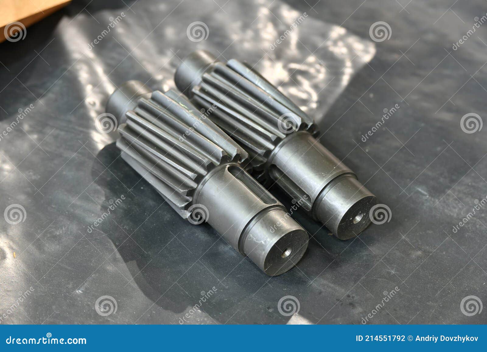 Helical Gear with Helical Tooth, Pinion Shaft Stock Photo - Image of ...