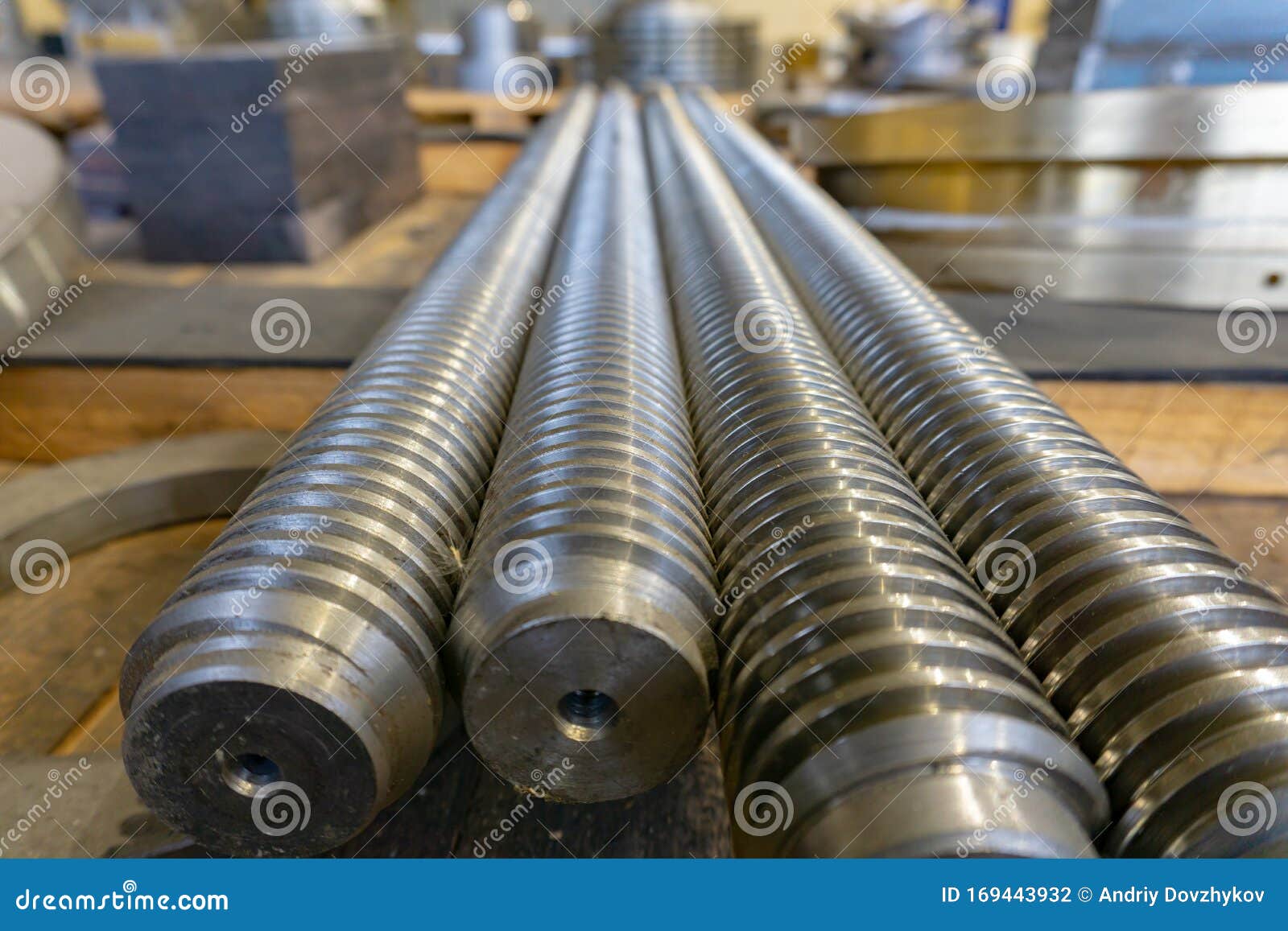 Helical Shaft after Turning and Milling in the Warehouse Stock Photo ...
