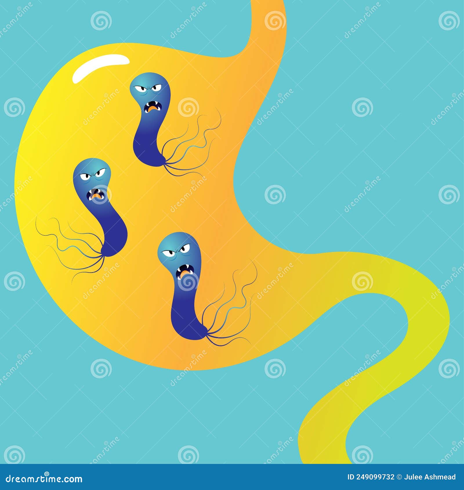 Helicobacter Pylori Vector Illustration | CartoonDealer.com #249099732