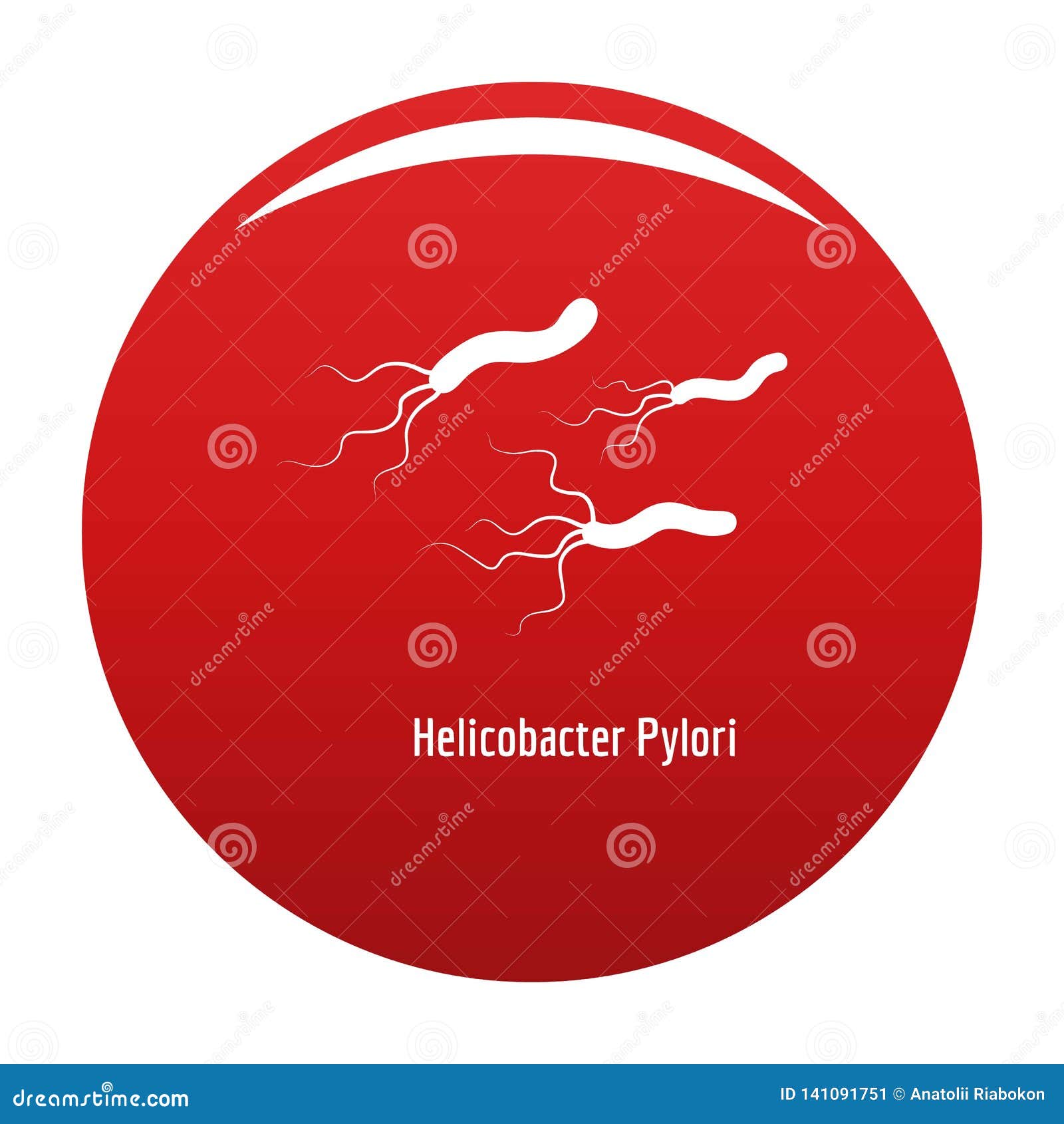 Helicobacter Pylory Icon Vector Red Stock Vector - Illustration of ...