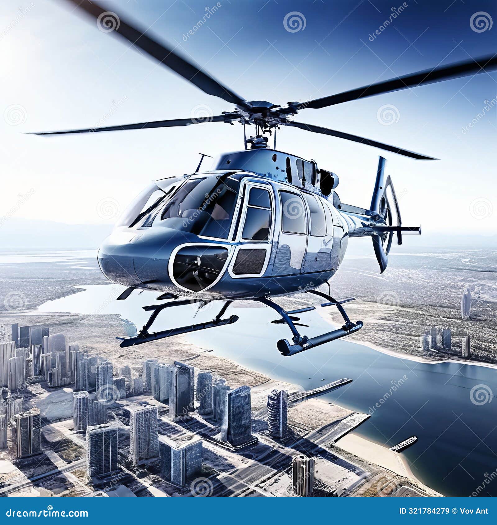Helicopter Aerial Infrastructure Development Planning and Cons Stock ...