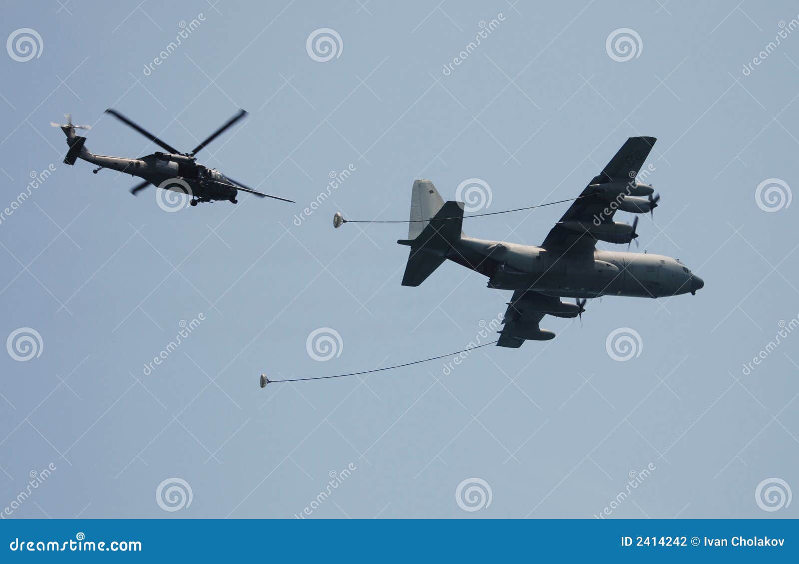 Helicopter Aerial Refueling Stock Photo - Image of paratrooper ...