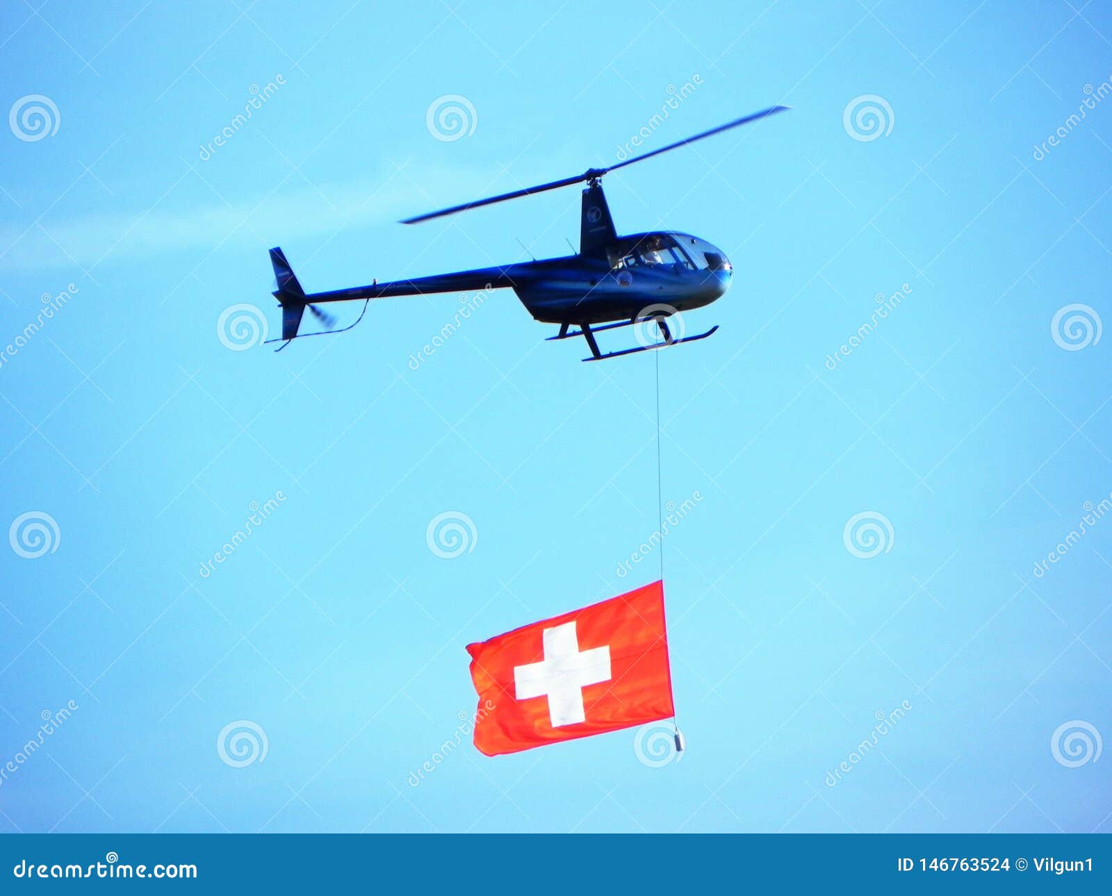 Helicopter in the Air. the Helicopter Hovered in the Air. Details and ...