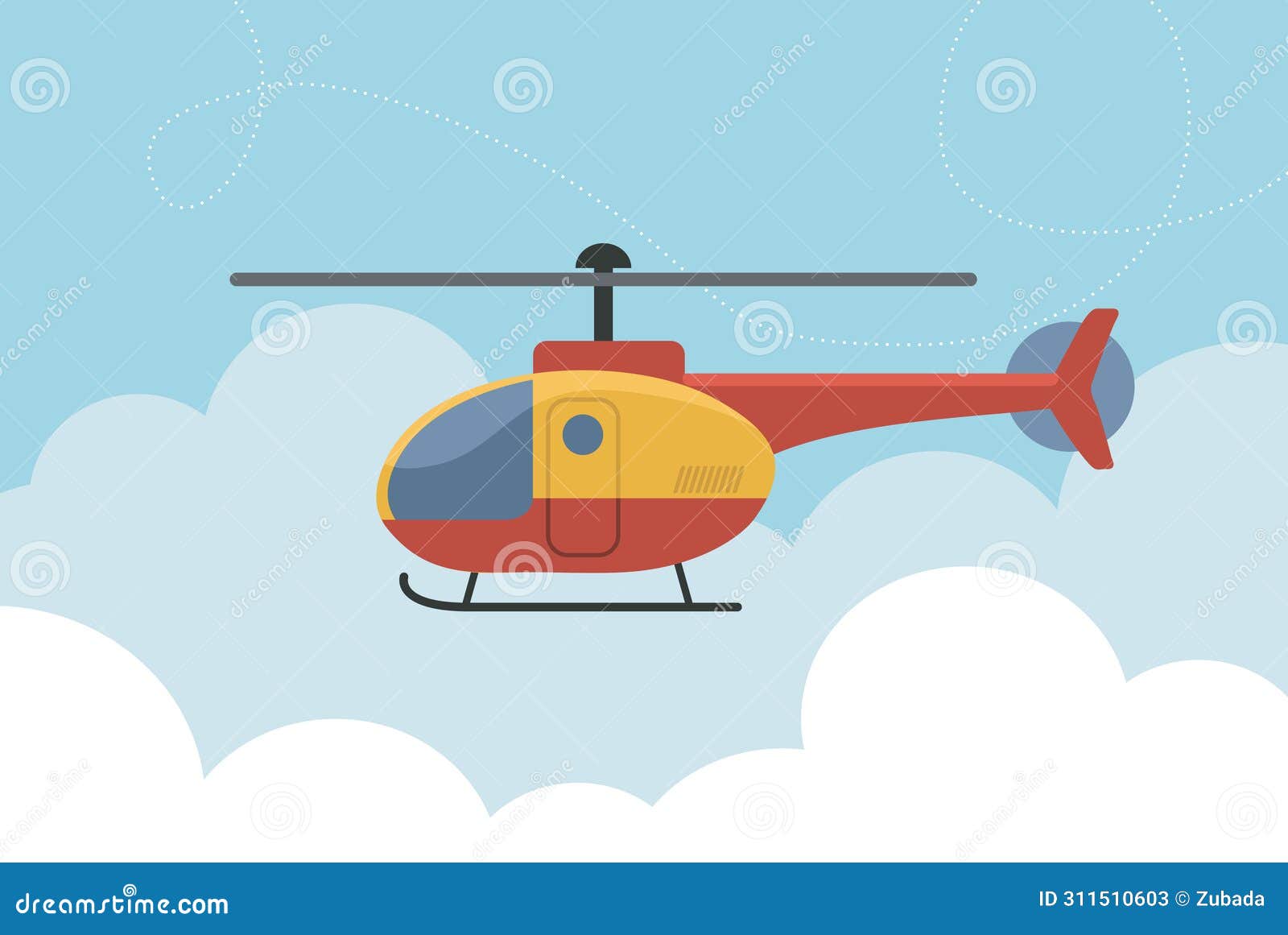 Helicopter Aircraft Vehicle Flying in the Sky Stock Vector ...