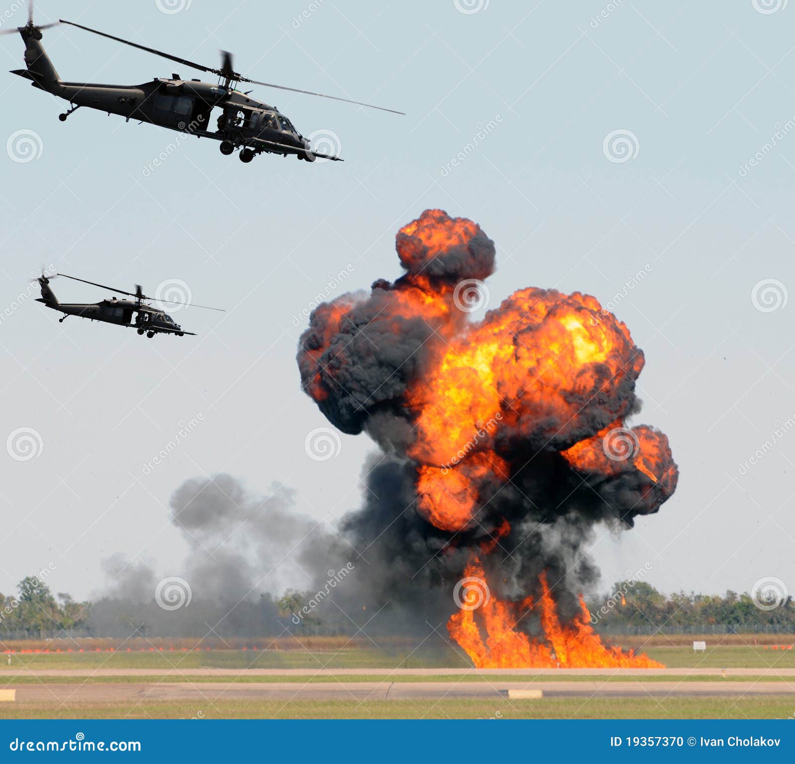 Helicopter attack stock photo. Image of fire, battle - 19357370