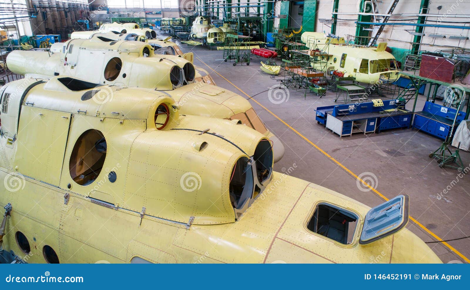 Helicopter Aviation Plant Making Process Stock Image - Image of hangar ...