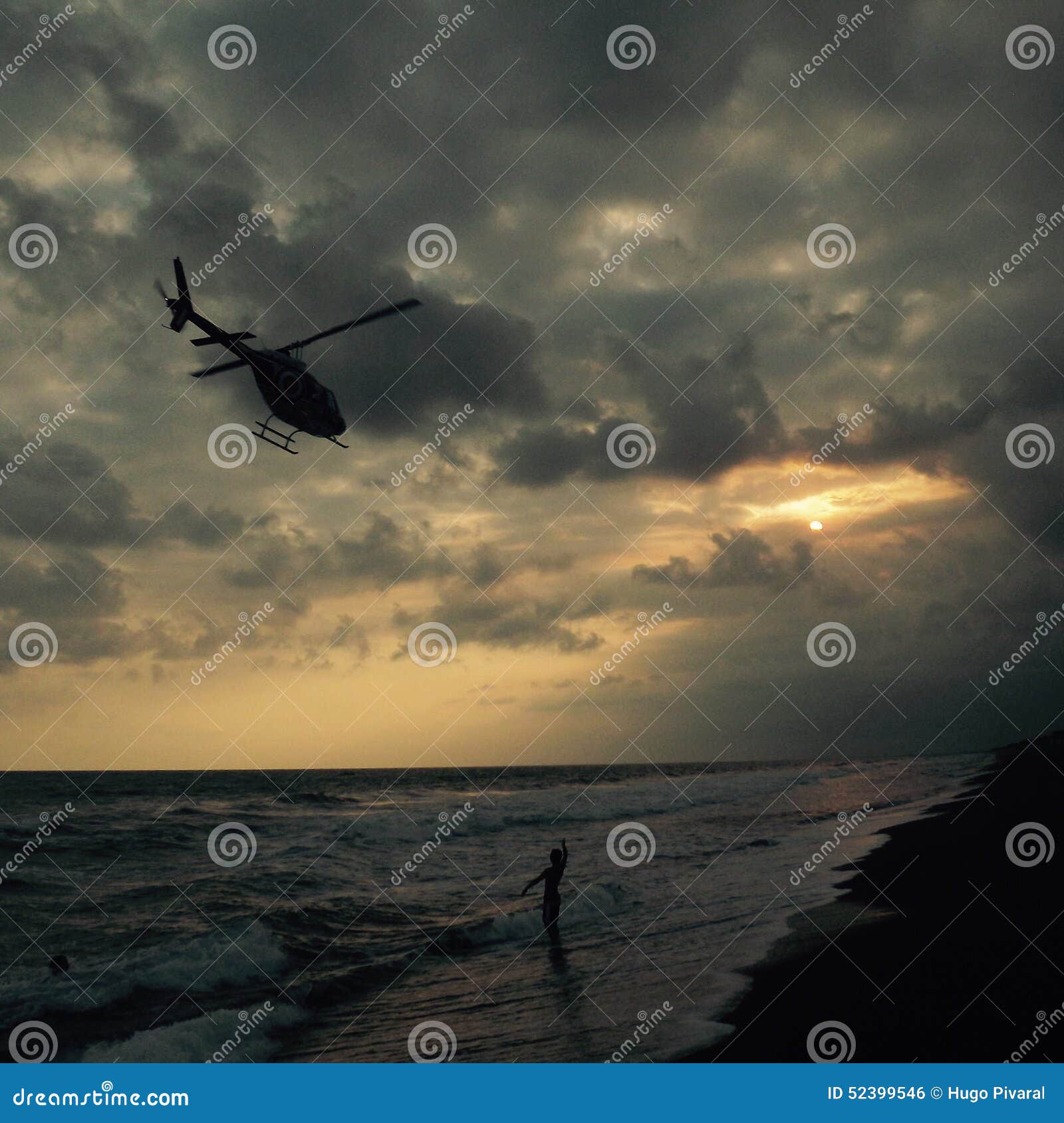 Helicopter Beach Sunset Guatemala Stock Photo - Image of guatemala ...