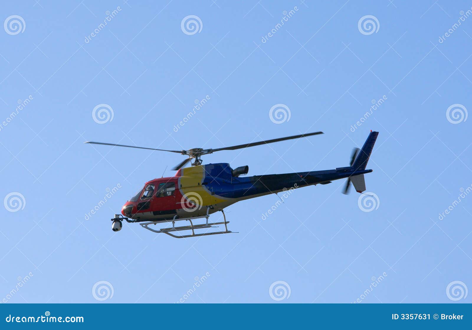 Helicopter with camera stock image. Image of information - 3357631