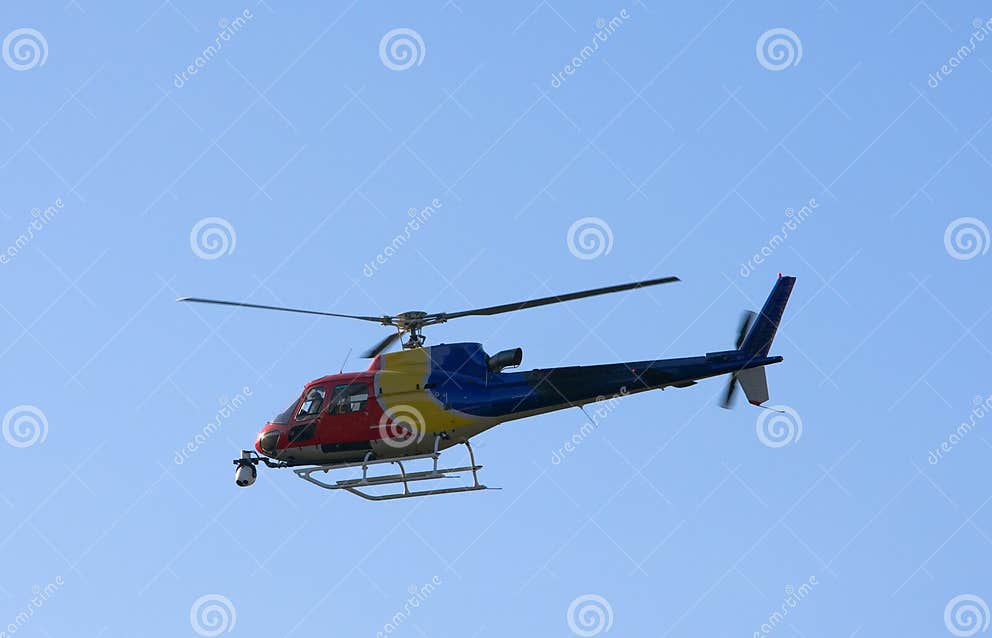Helicopter with camera stock image. Image of information - 3357631