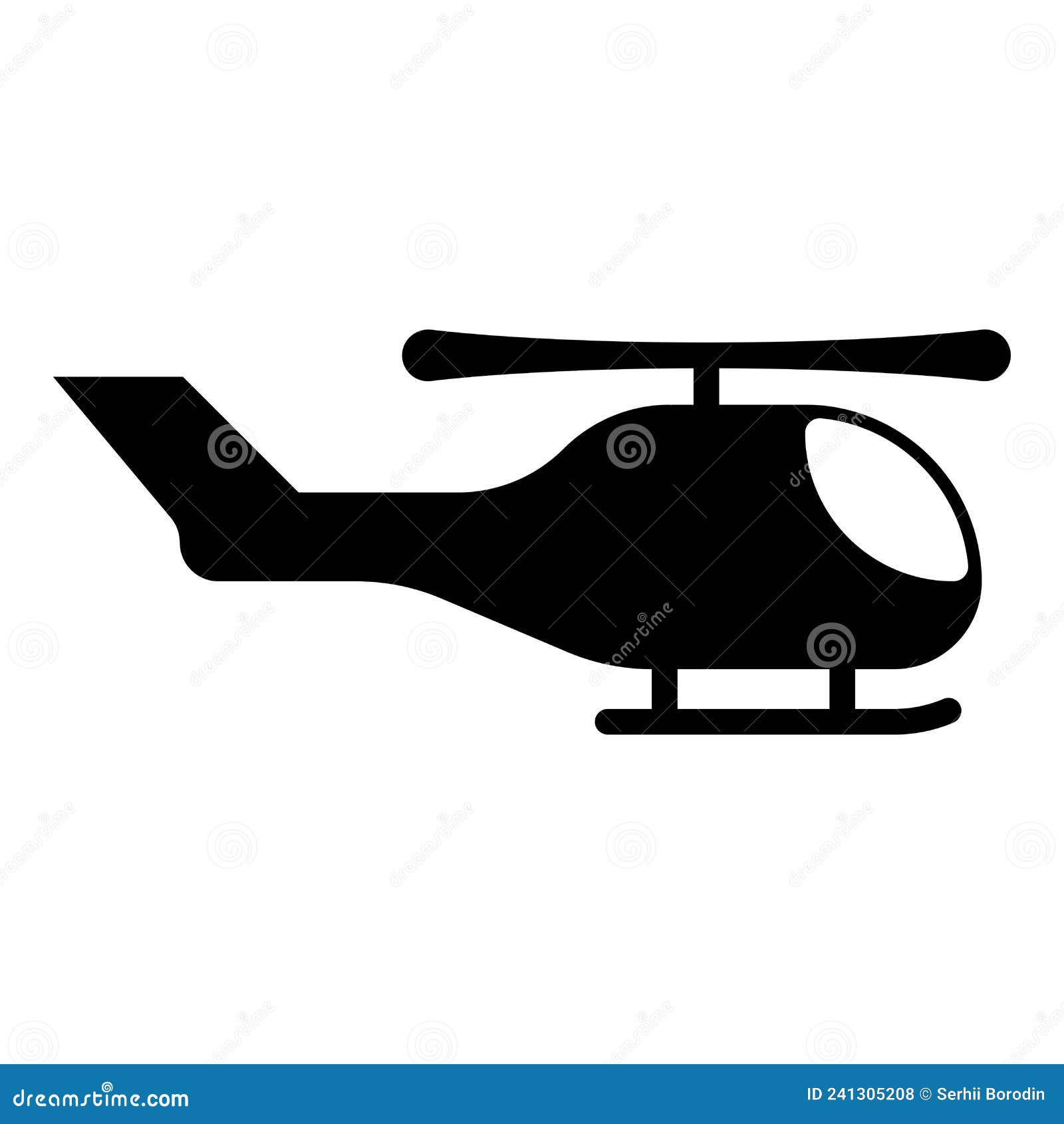 Helicopter Chopper in Air Icon Black Color Vector Illustration Image ...
