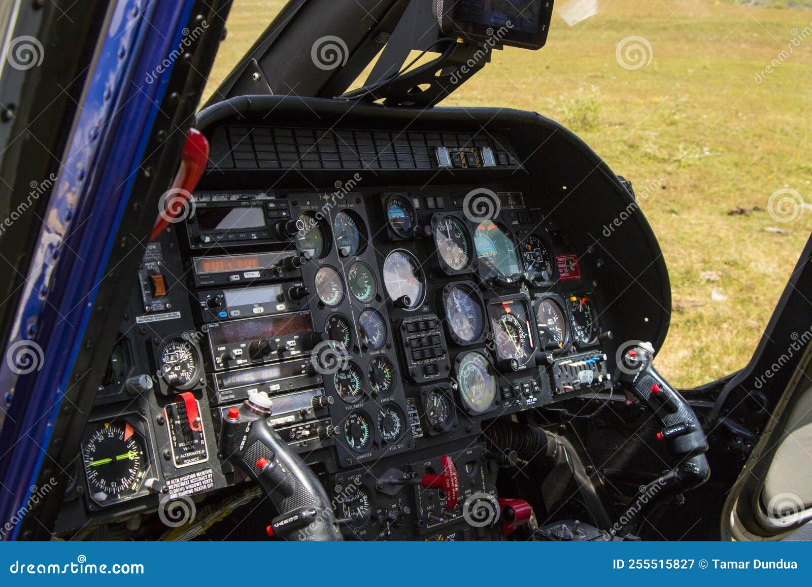 Helicopter Close-up, Blue and White Helicopterview Stock Image - Image ...