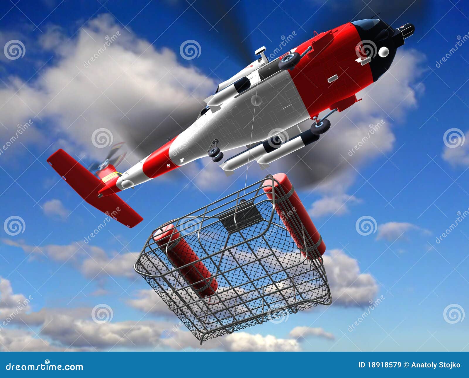 Helicopter Coast Guard Fly Basket Stock Illustration - Illustration of ...