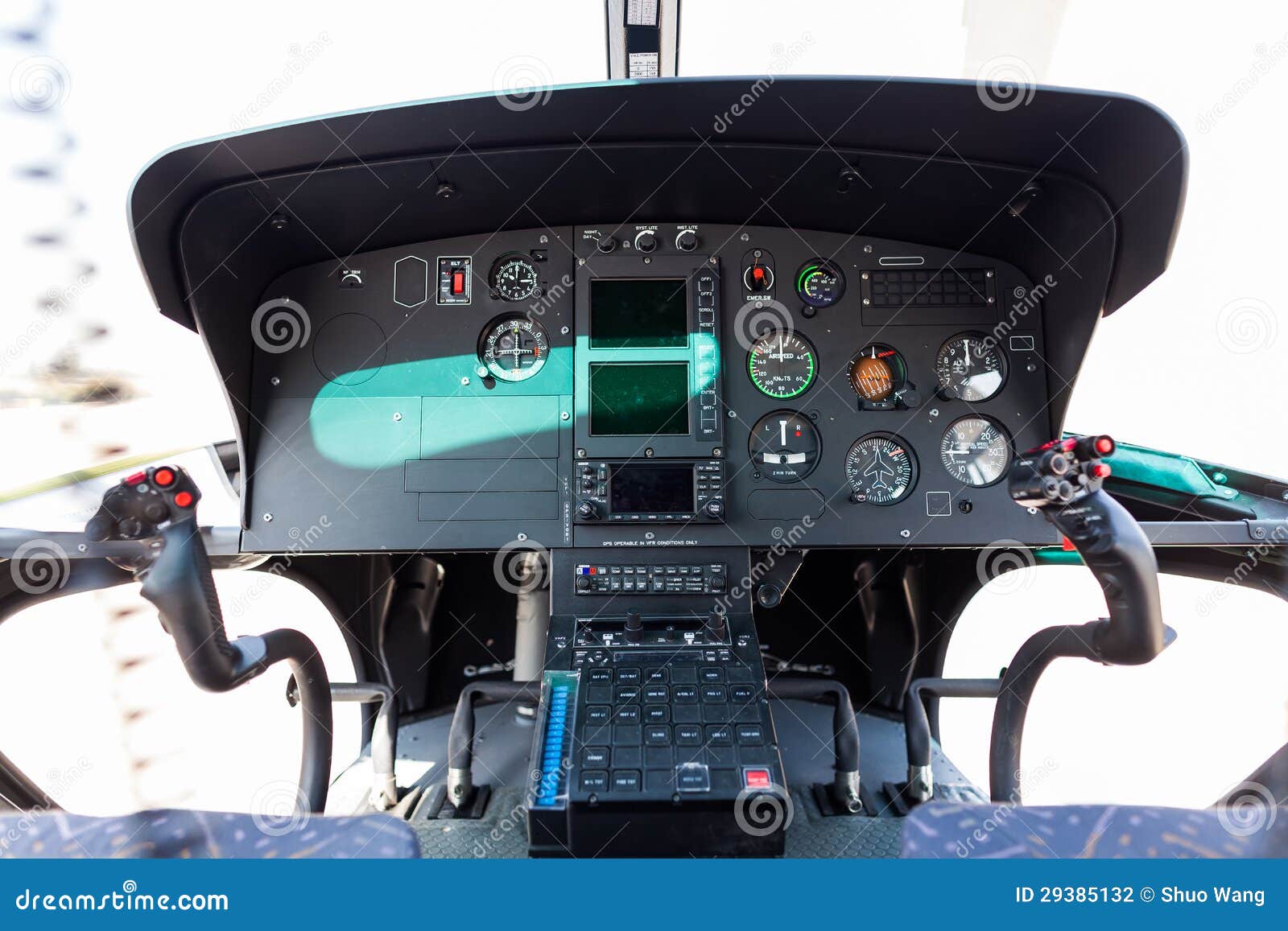 Helicopter cockpit stock photo. Image of instrumentation - 29385132