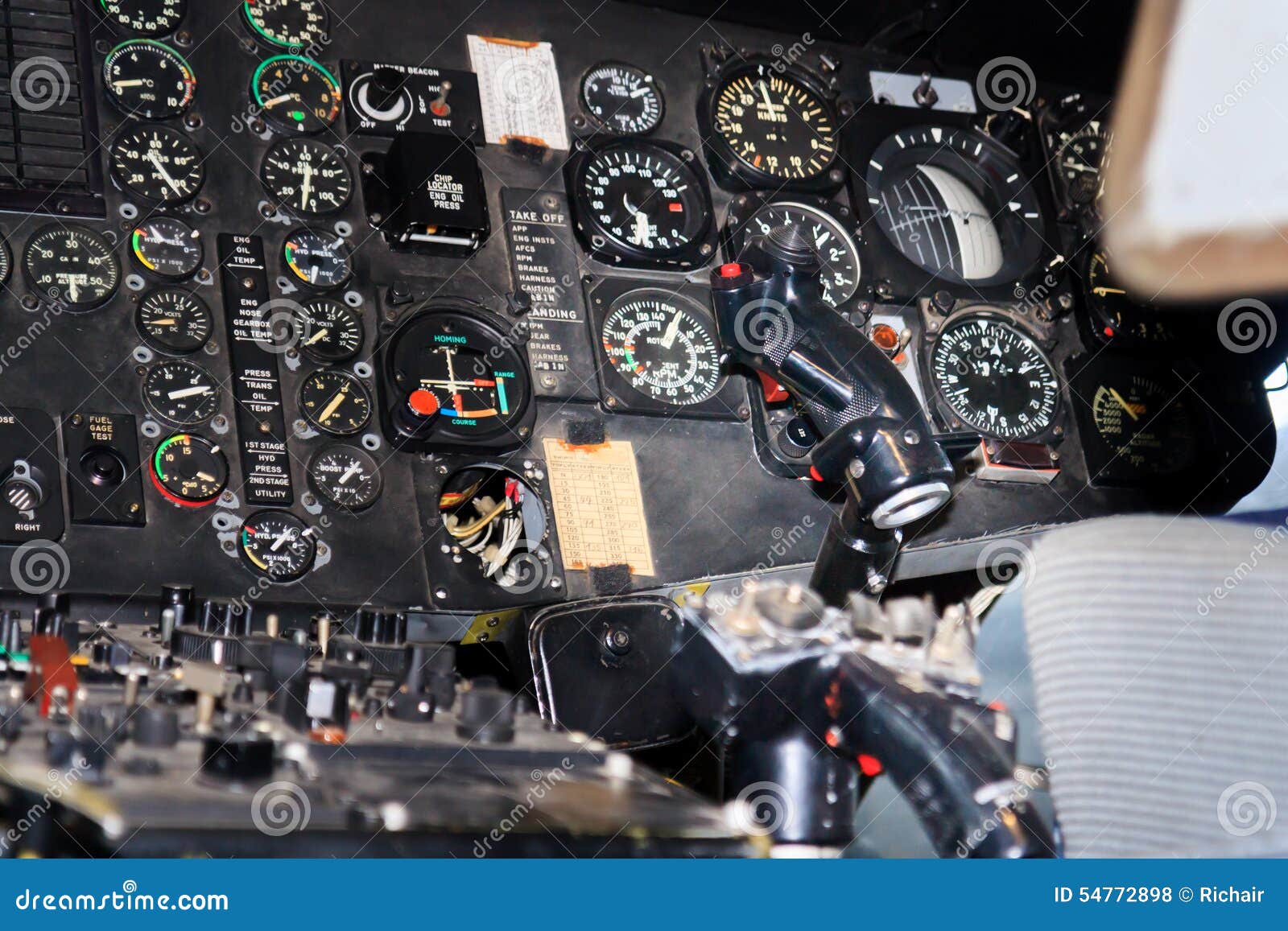 Helicopter cockpit stock photo. Image of dials, engineering - 54772898