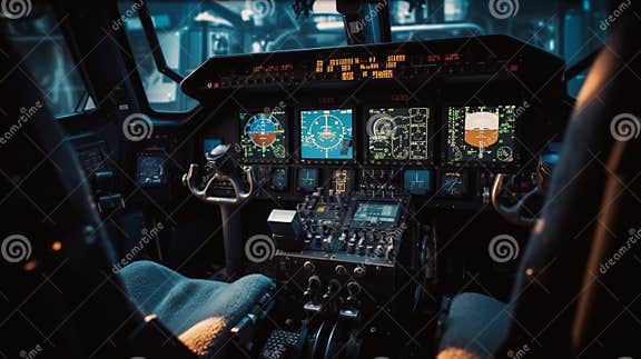 Helicopter Cockpit with Pilot Arm and Control Panel. Generative AI ...