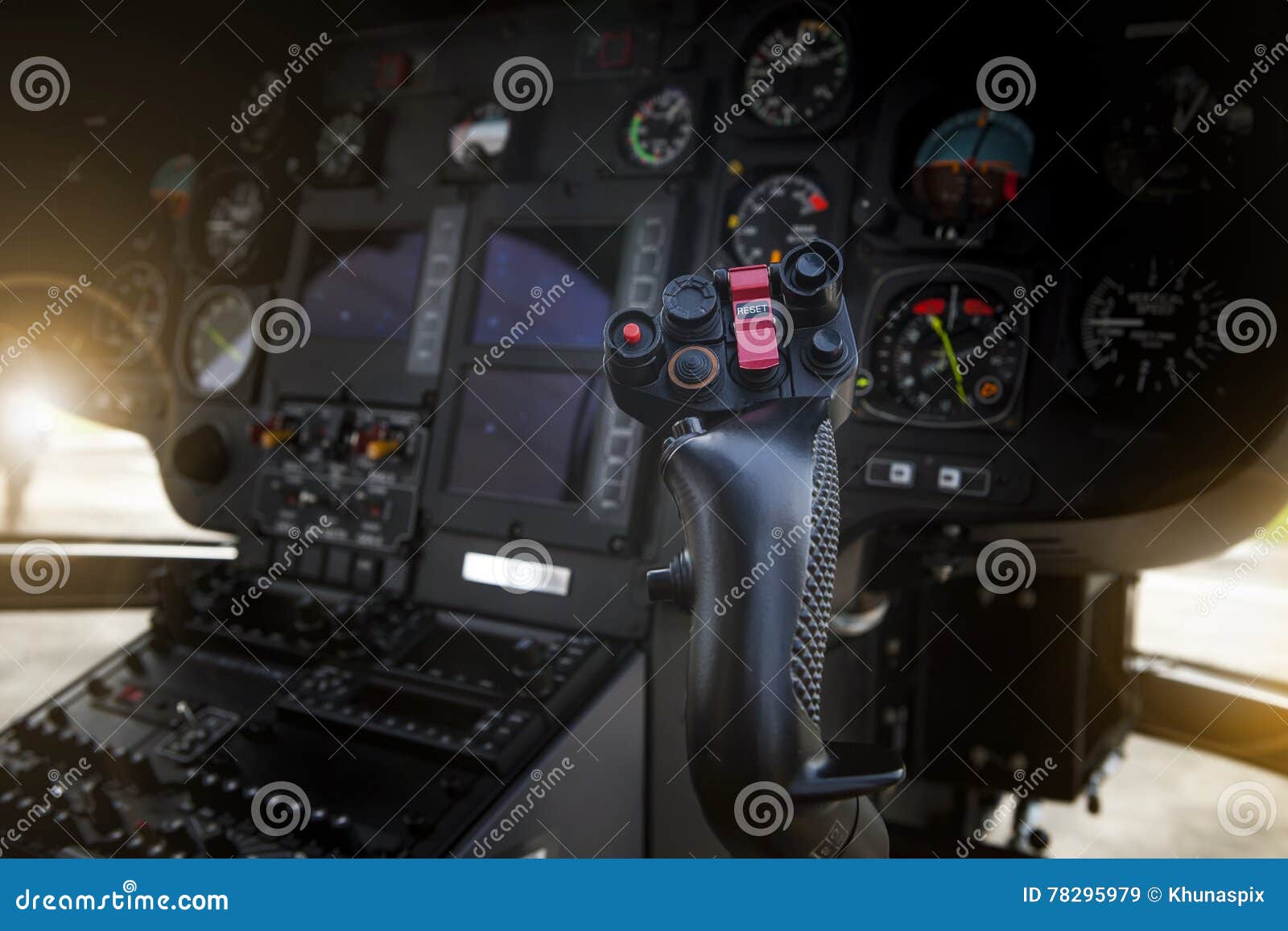 Control Stick In Helicopter Cockpit Stock Photo | CartoonDealer.com ...