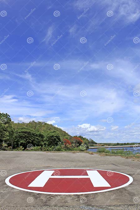 Helicopter deck stock photo. Image of green, oilrig, mountain - 14583970