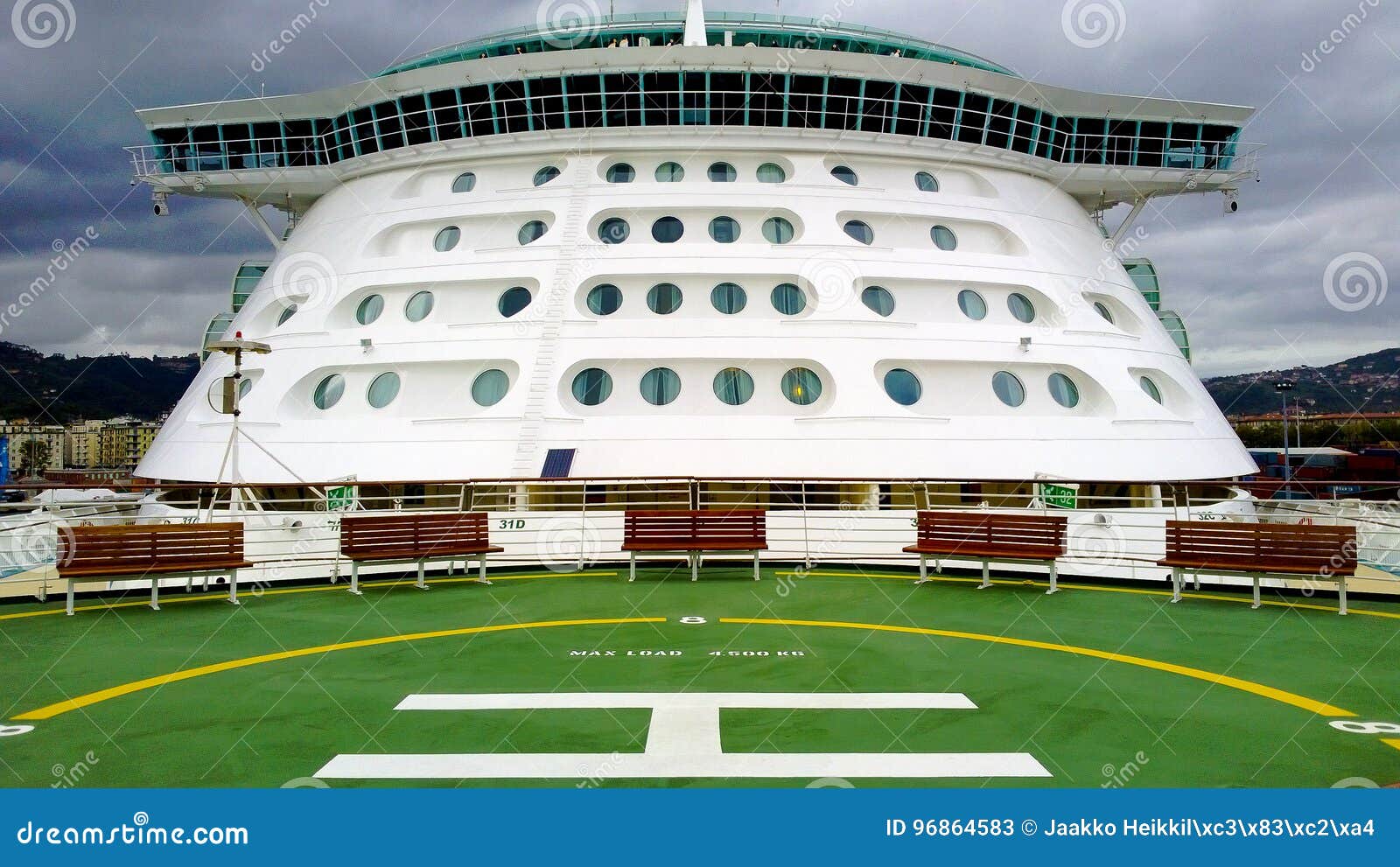 Helicopter Deck of a Cruise Ship Stock Image - Image of cruise, front ...