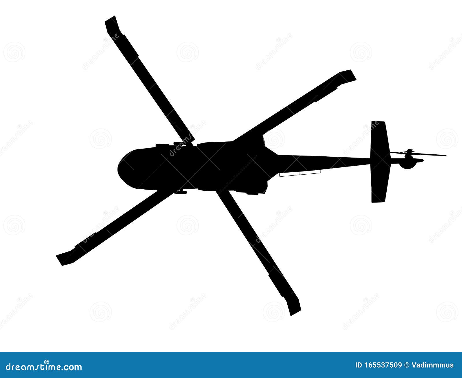 Black Hawk Helicopter Vector Silhouette Stock Illustration ...