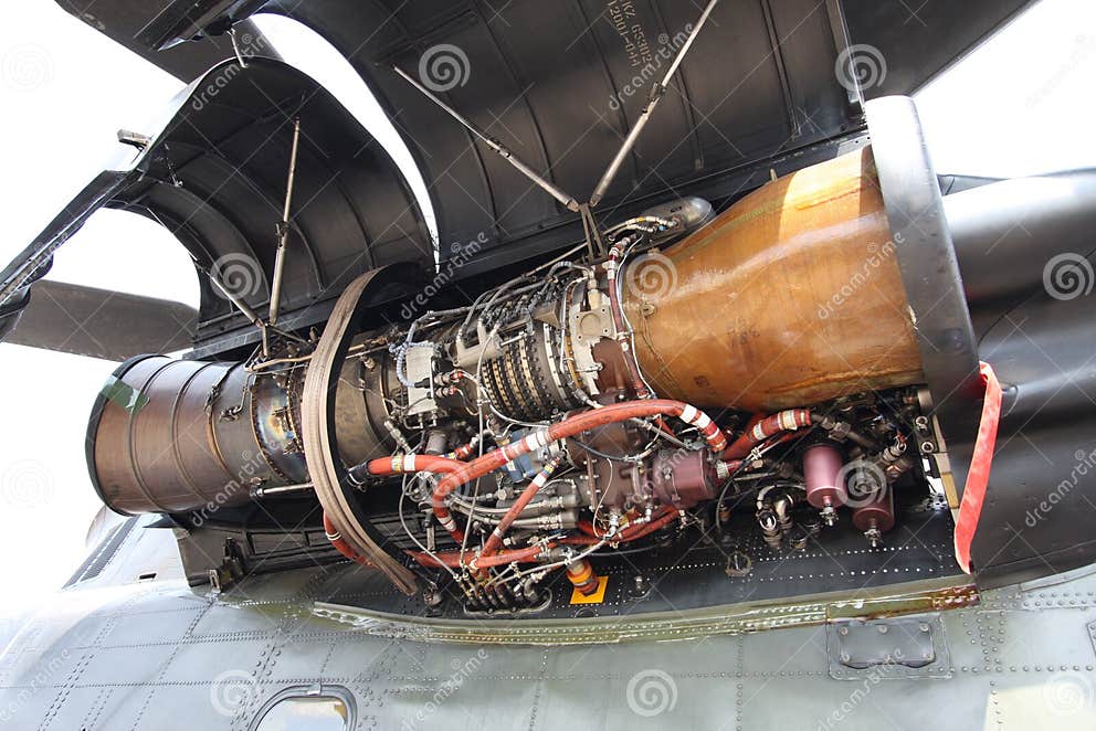 Helicopter engine stock photo. Image of mechanical, piping - 10089122