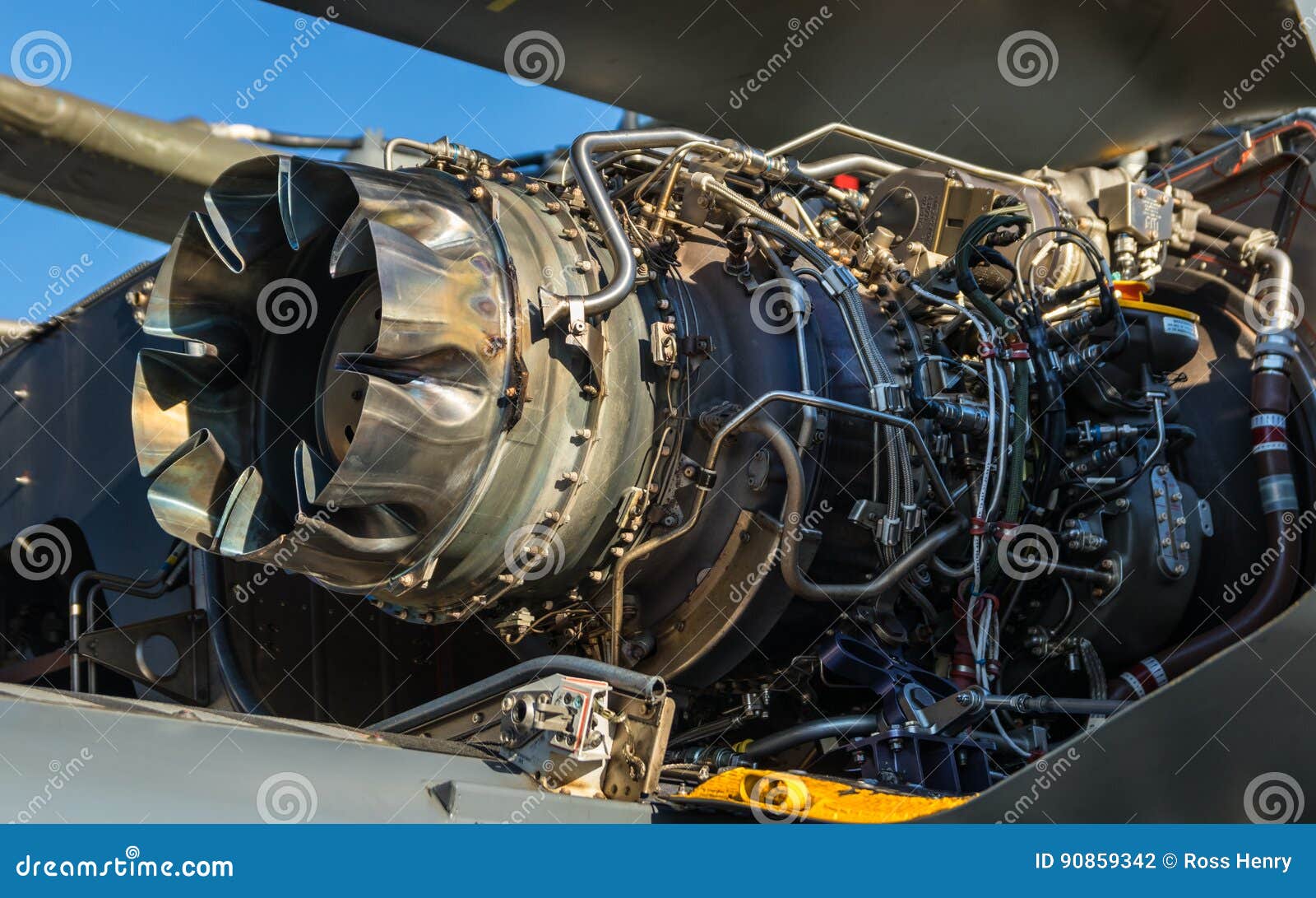 Helicopter Engine stock photo. Image of hydraulic, maintenance - 90859342