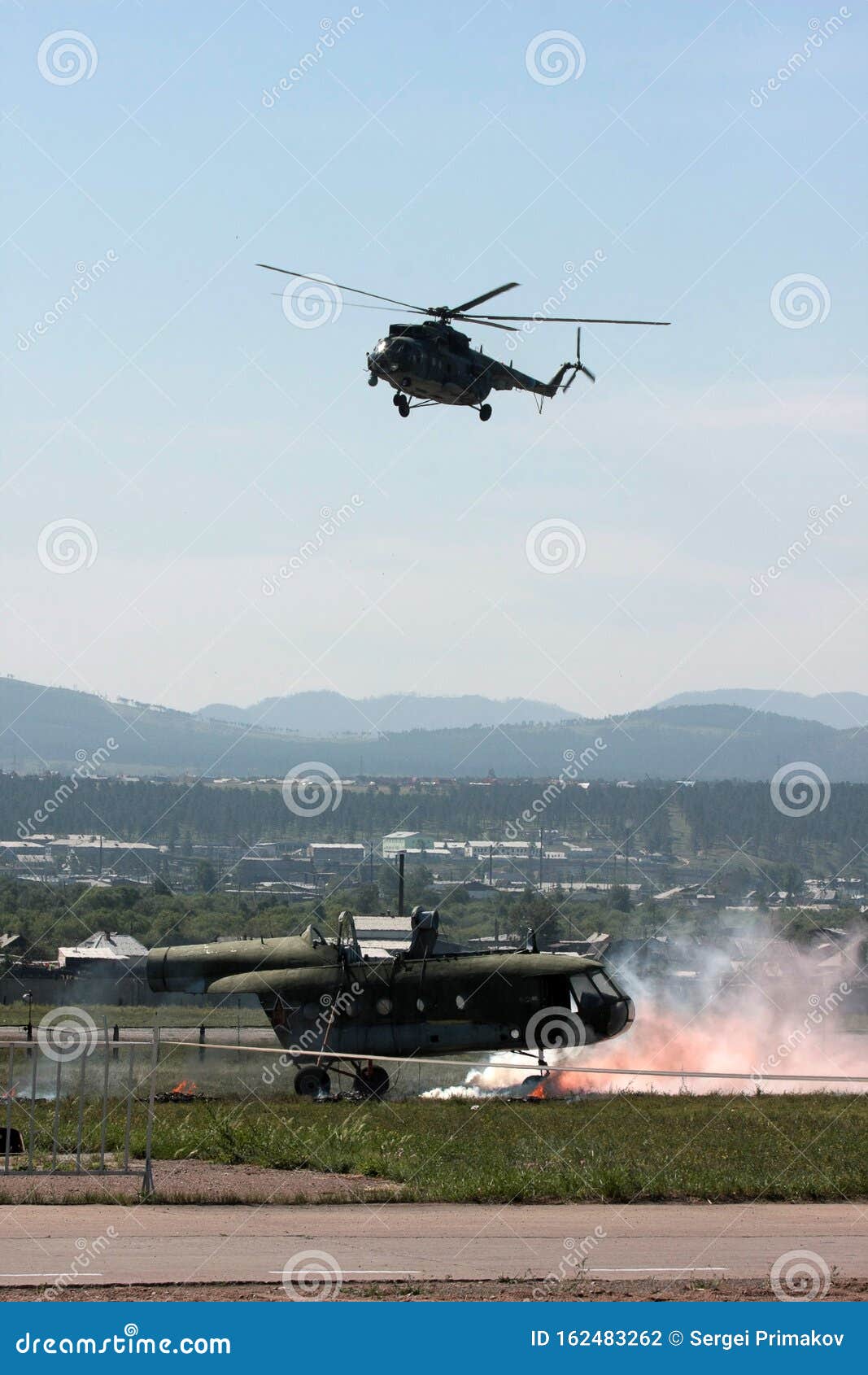 The helicopter exploded stock photo. Image of disaster - 162483262