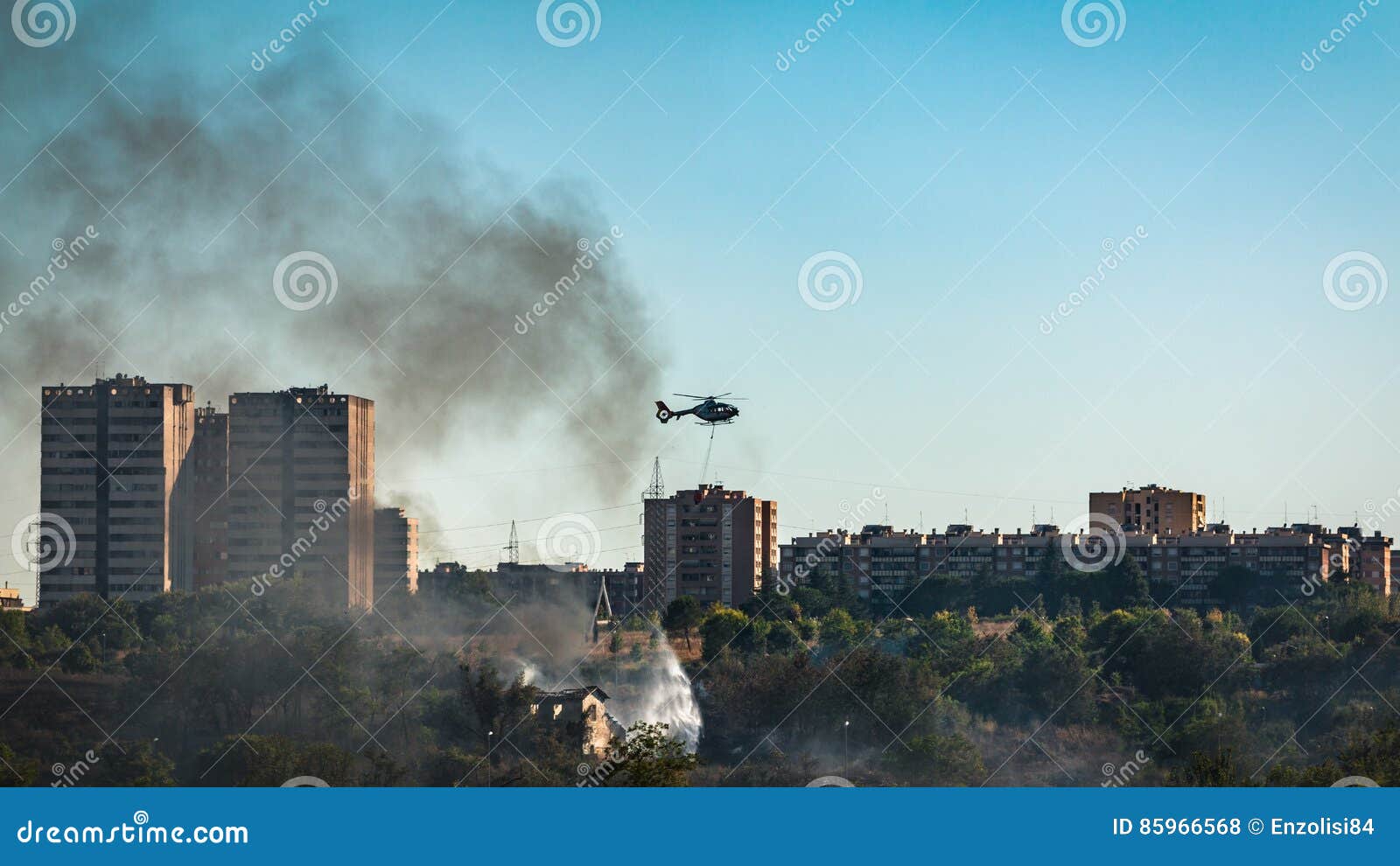 Helicopter on fire stock photo. Image of nature, emergency - 85966568