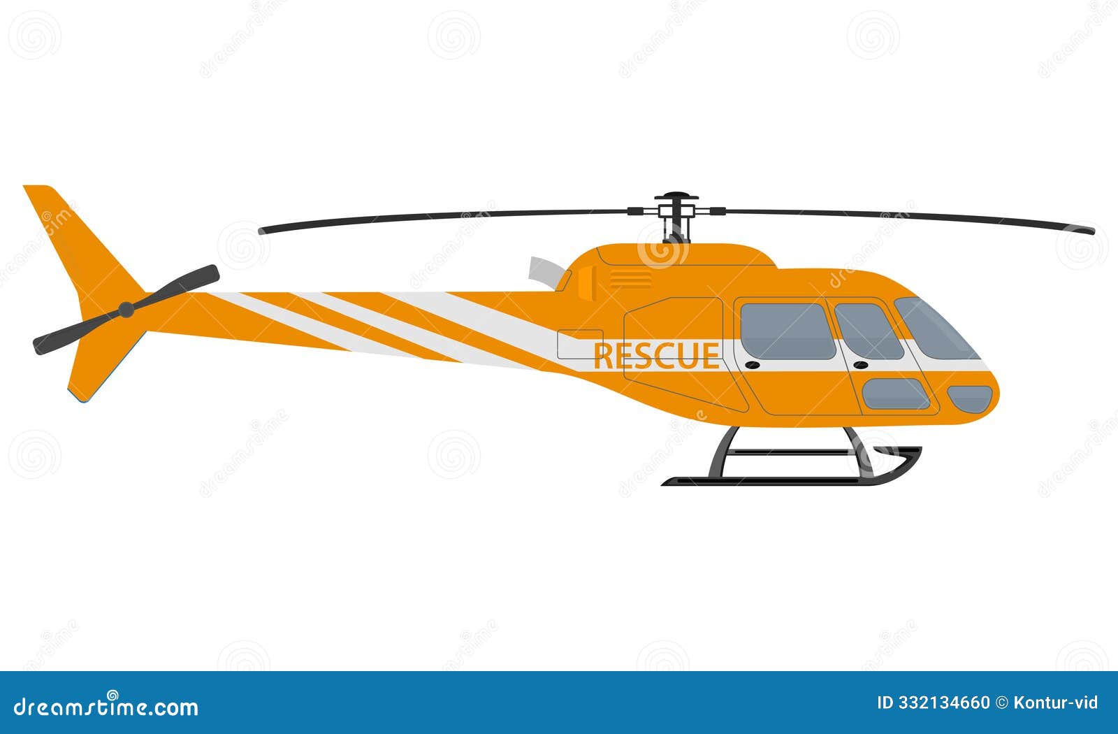 Helicopter Flat Style Vector Illustration Stock Vector - Illustration ...