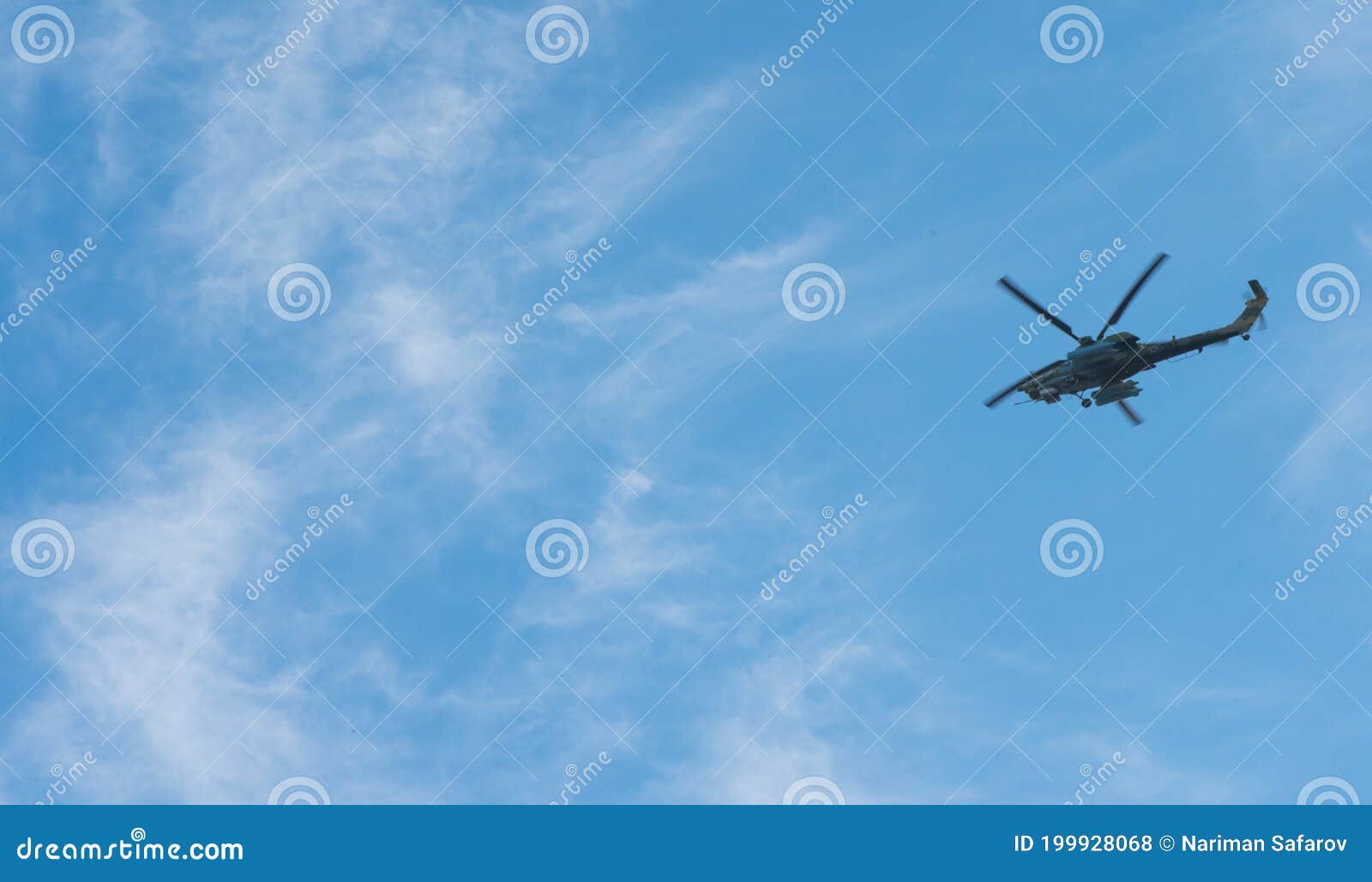 The Helicopter Flies Across the Sky Stock Photo - Image of pilot, army ...