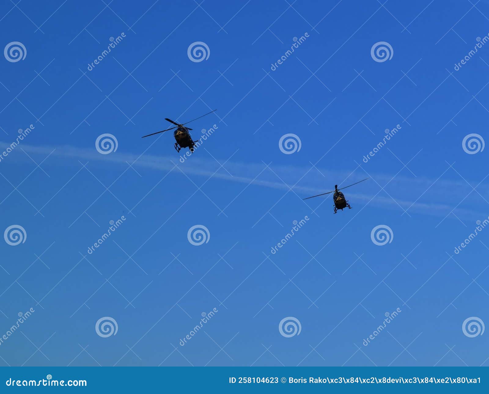 Helicopter in flight stock image. Image of vehicle, wing - 258104623
