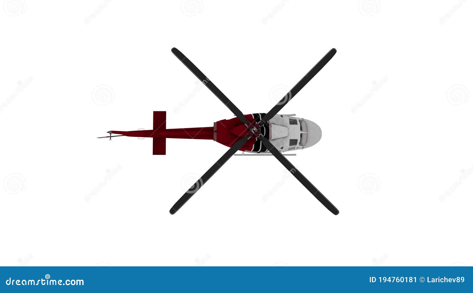 Helicopter Flight on White Background. Top View Stock Illustration ...
