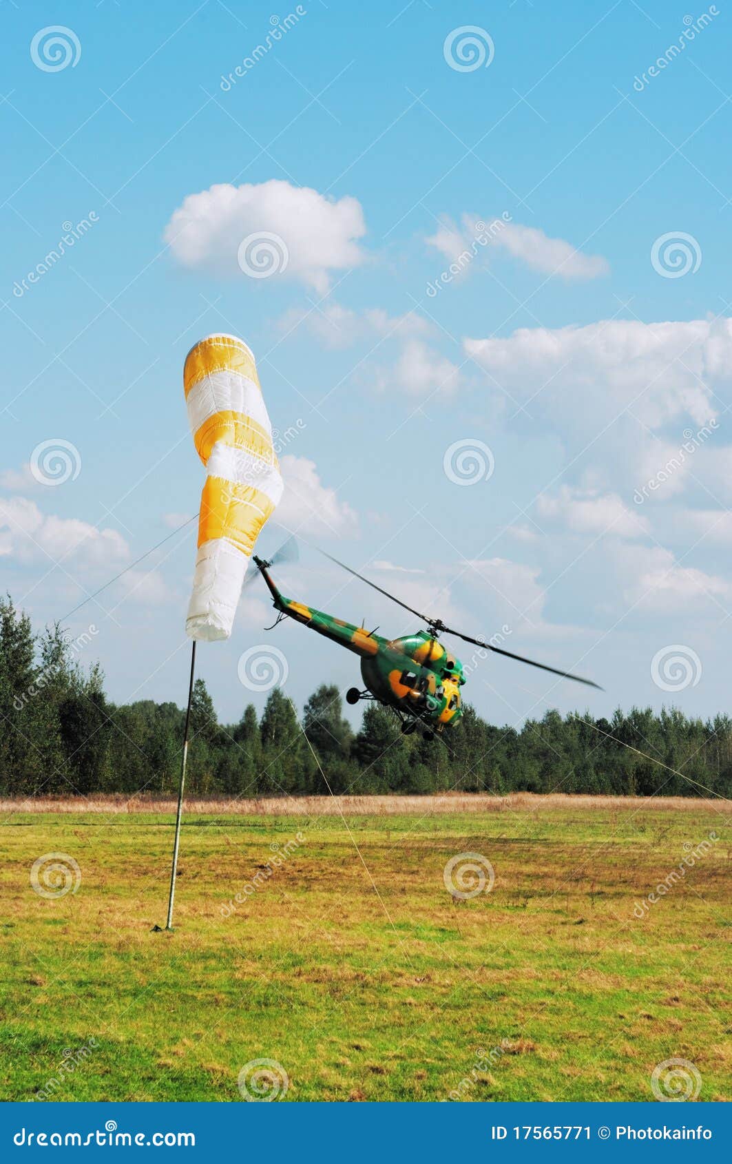 The Helicopter is Flying on Airdrome Stock Image - Image of hang, view ...