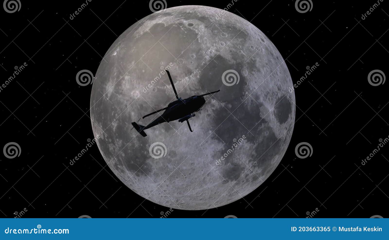 Helicopter Flying in Front of the Moon Stock Video - Video of aircraft ...