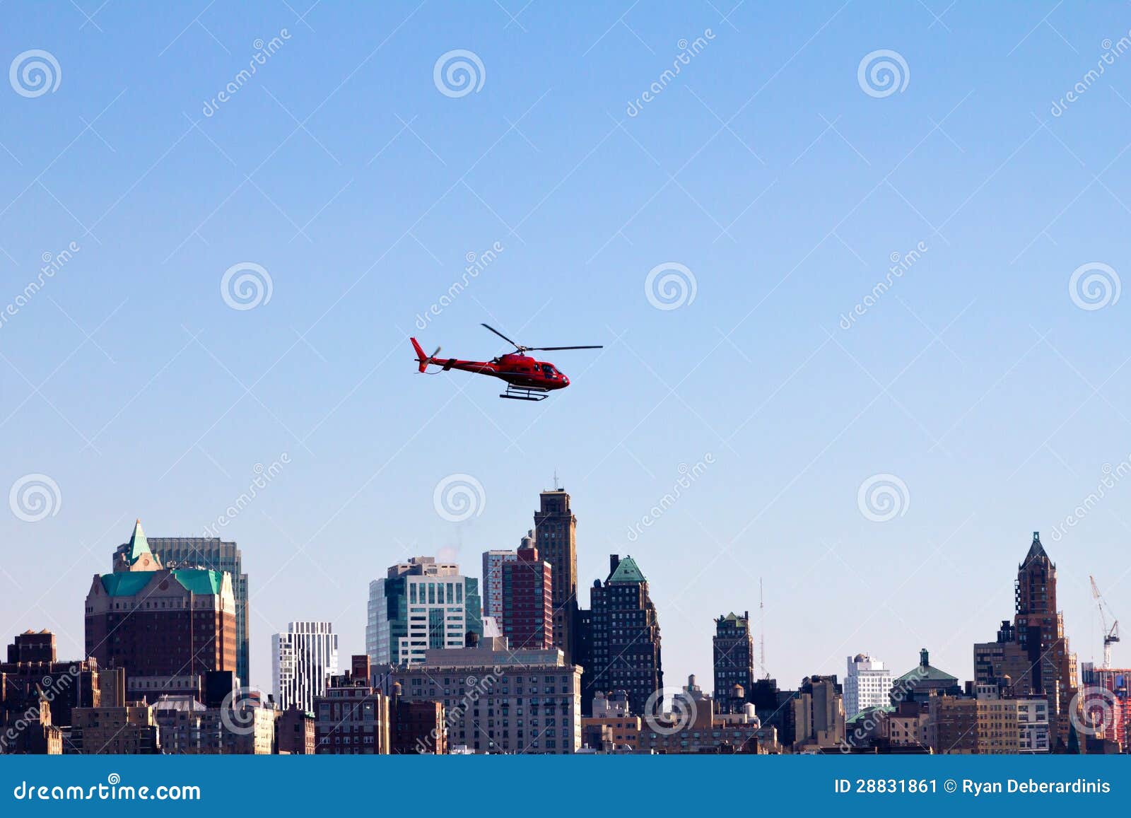 Helicopter Flying Over Brooklyn New York Editorial Photo - Image of ...