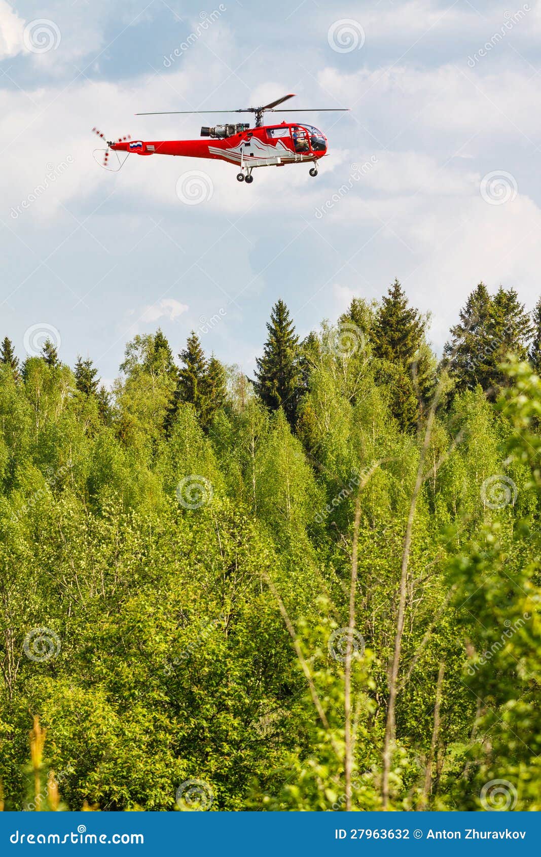 Helicopter in forest stock photo. Image of helipad, field - 27963632