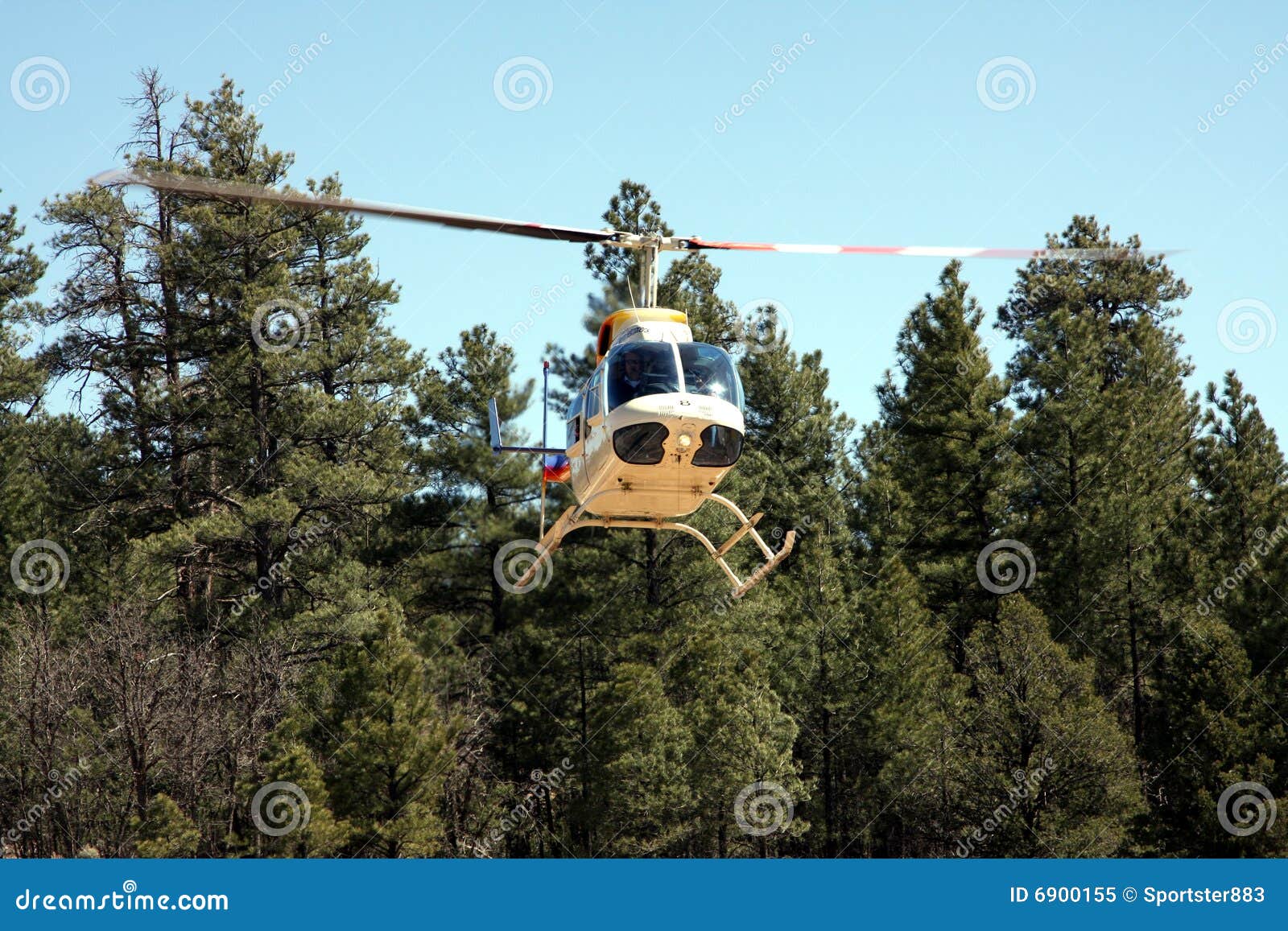 Helicopter in forest stock image. Image of flying, engine - 6900155
