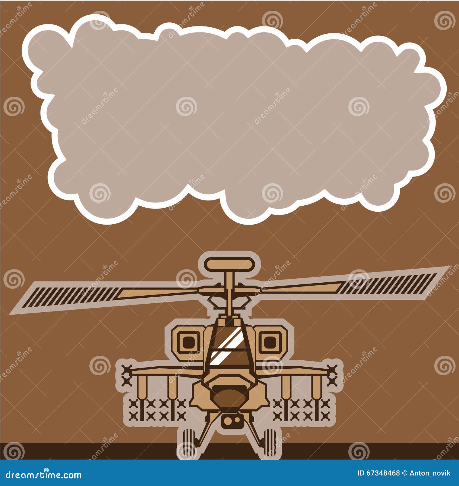 Helicopter Front stock vector. Illustration of lift, aviation - 67348468