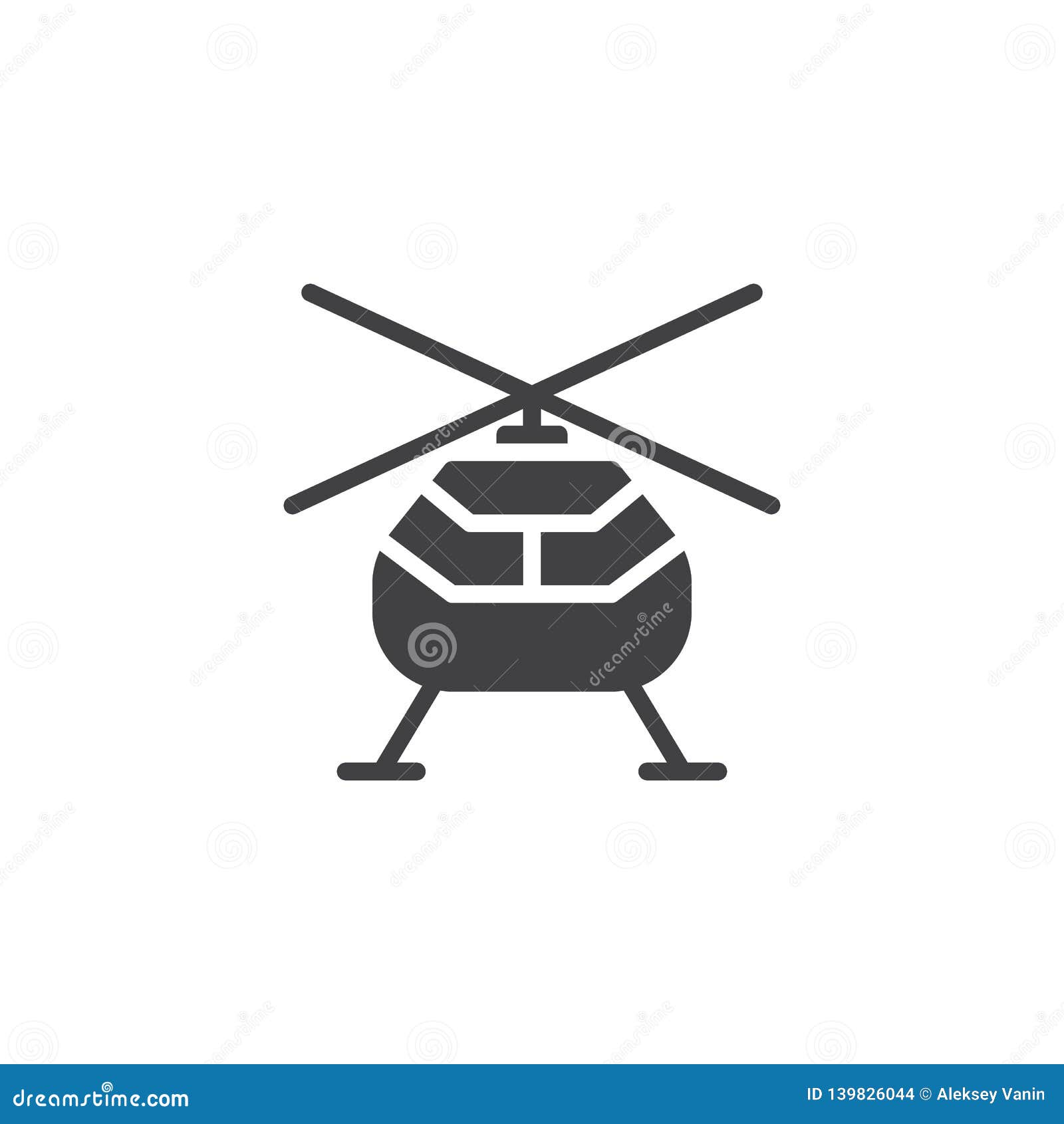 Helicopter Front View Vector Icon Stock Vector - Illustration of ...